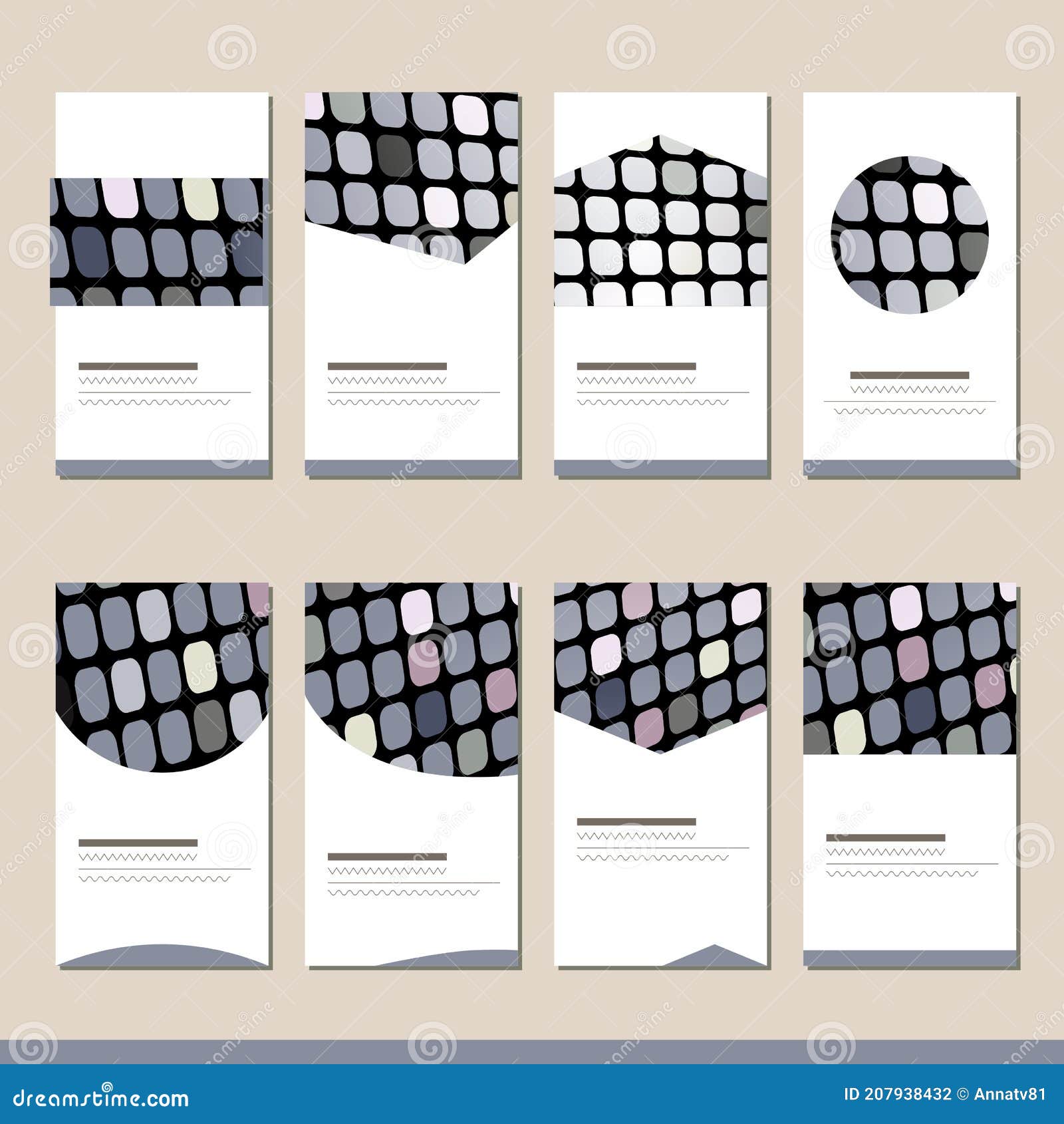 Set with Different Abstract Templates Stock Illustration - Illustration ...