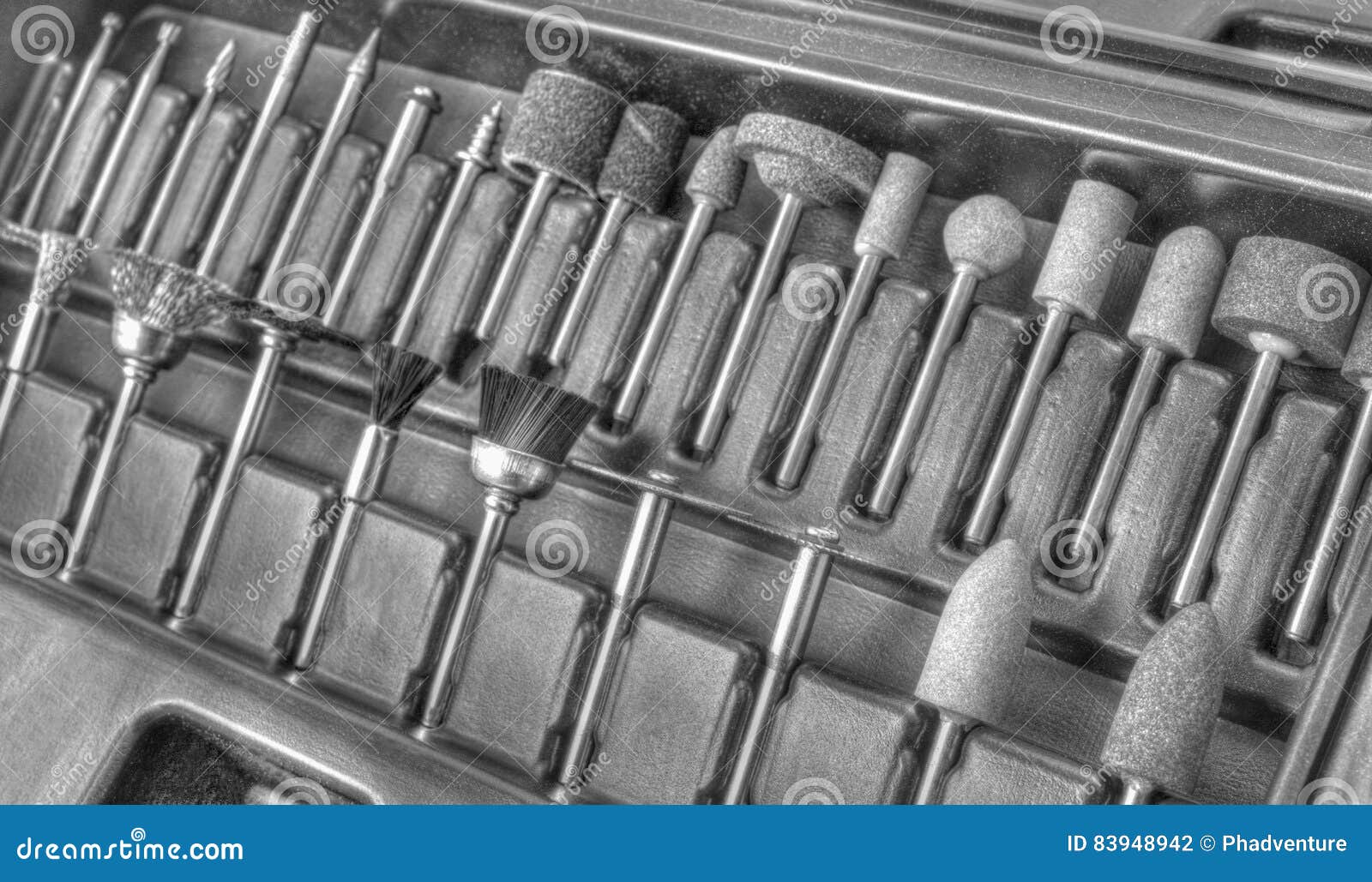 Set of Different Accessories for Mini Drill Machine in Black and White ...