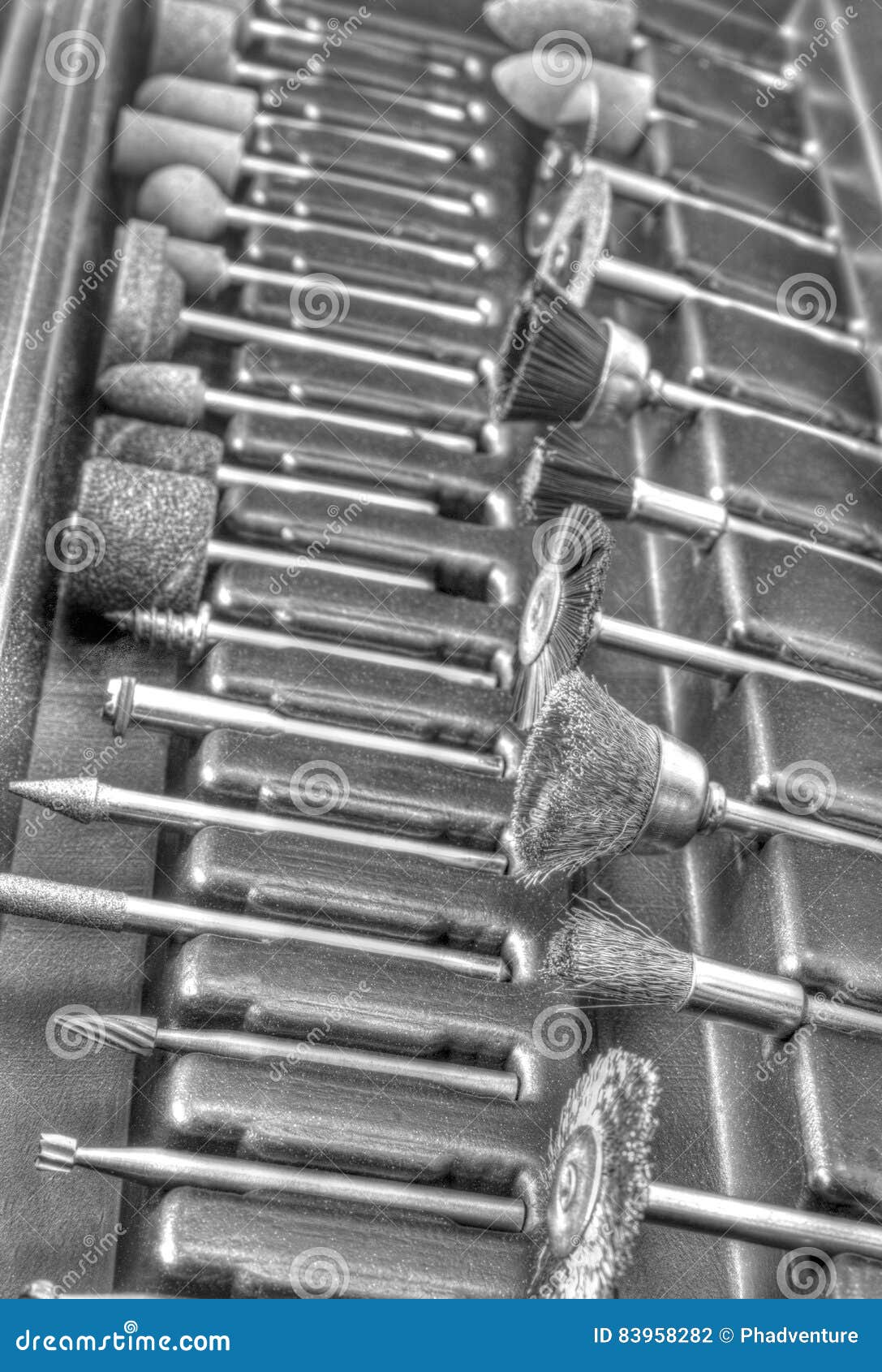 Set of Different Accessories for Mini Drill Machine in Black and White ...