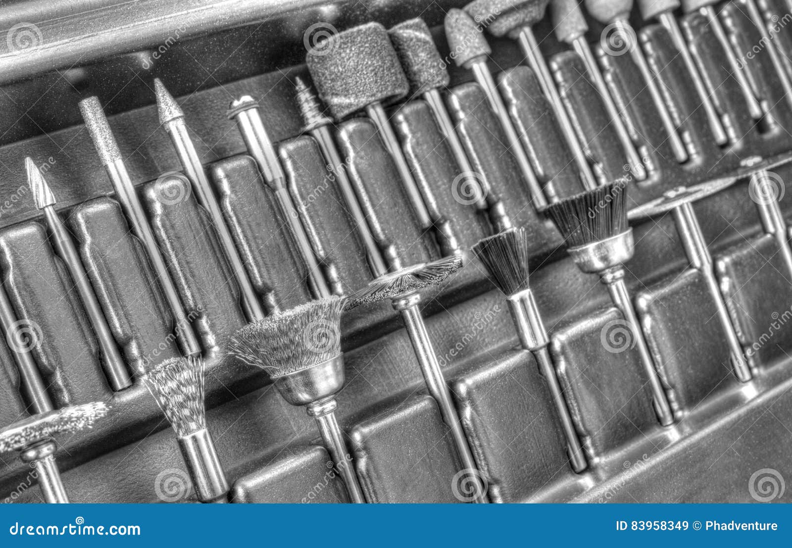 Set of Different Accessories for Mini Drill Machine in Black and White ...