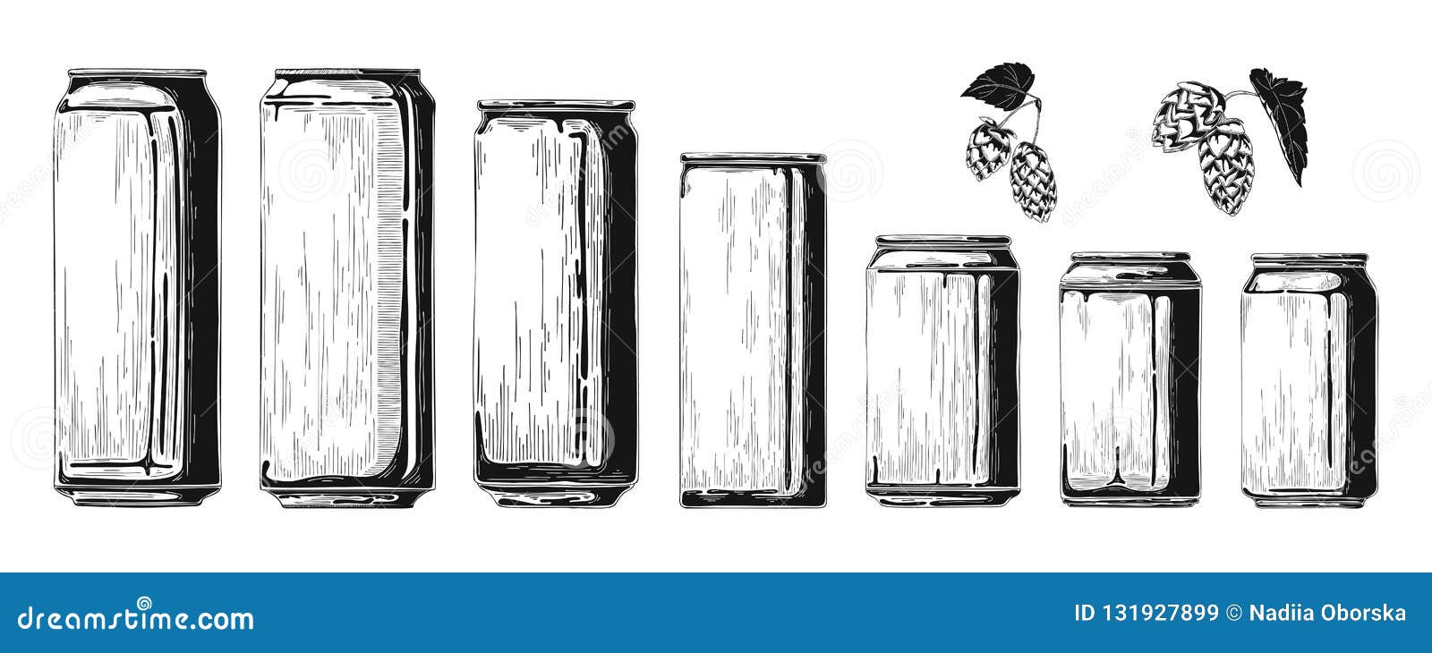 Set of Different Aluminum Cans. Vector Illustration Stock Illustration ...
