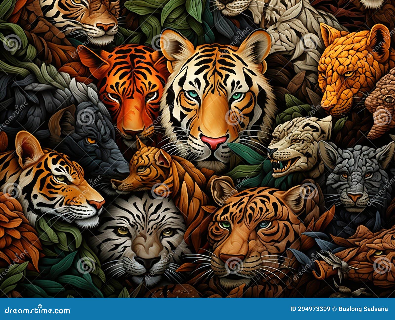 Set of Different Animal Skins Made with Generative AI Illustration ...