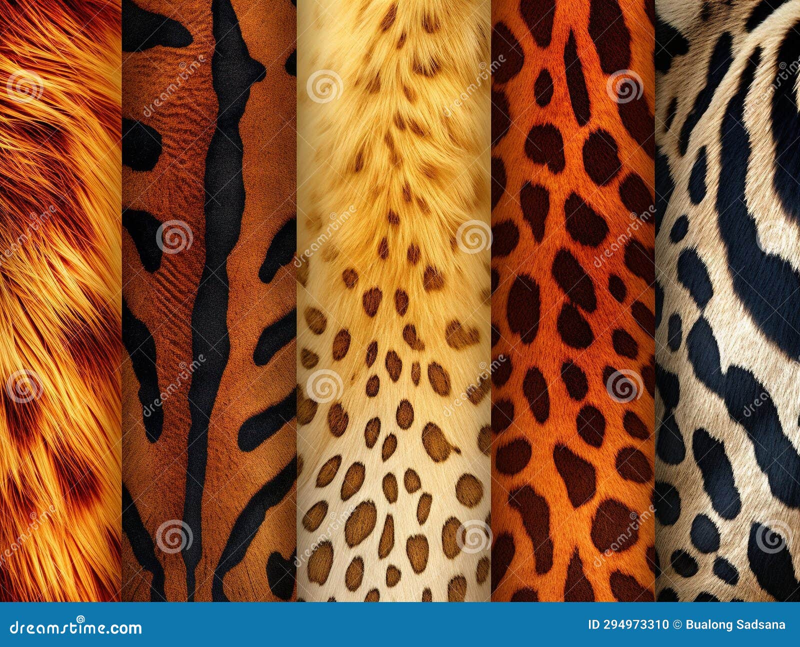 Set Of Different Animal Skins Made With Generative AI Illustration ...