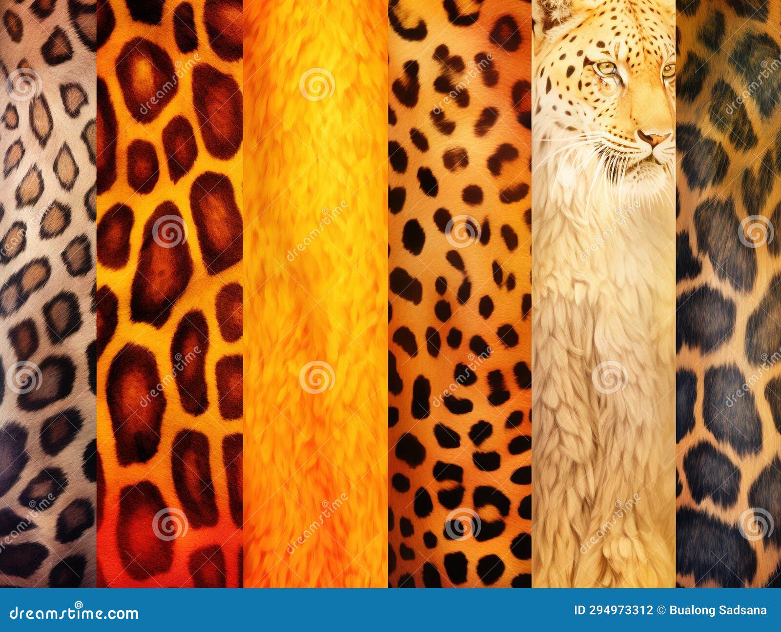 Set of Different Animal Skins Made with Generative AI Illustration ...