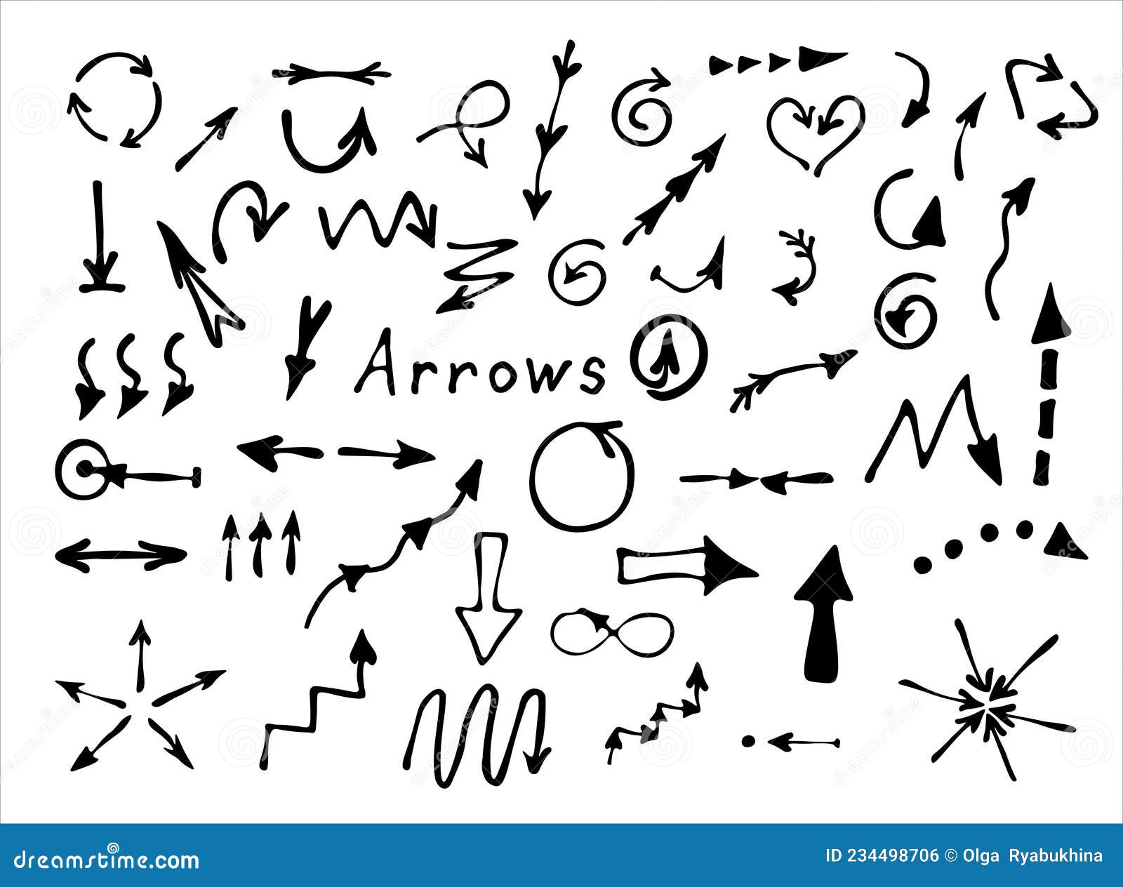 Arrows set. Vector stock vector. Illustration of drawn - 234498706