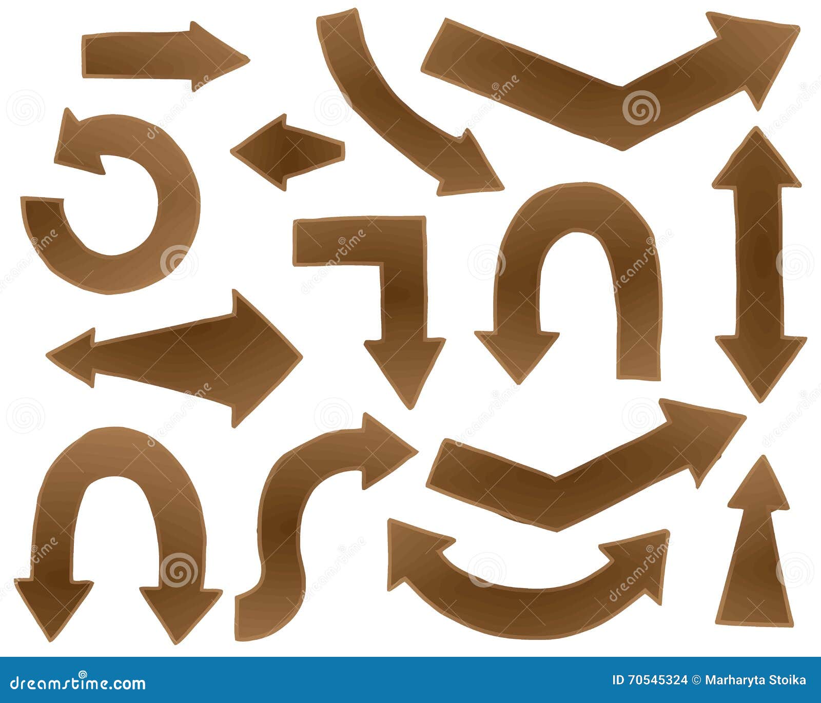Set of Different Arrows. Wooden Arrows Vector. Stock Vector ...