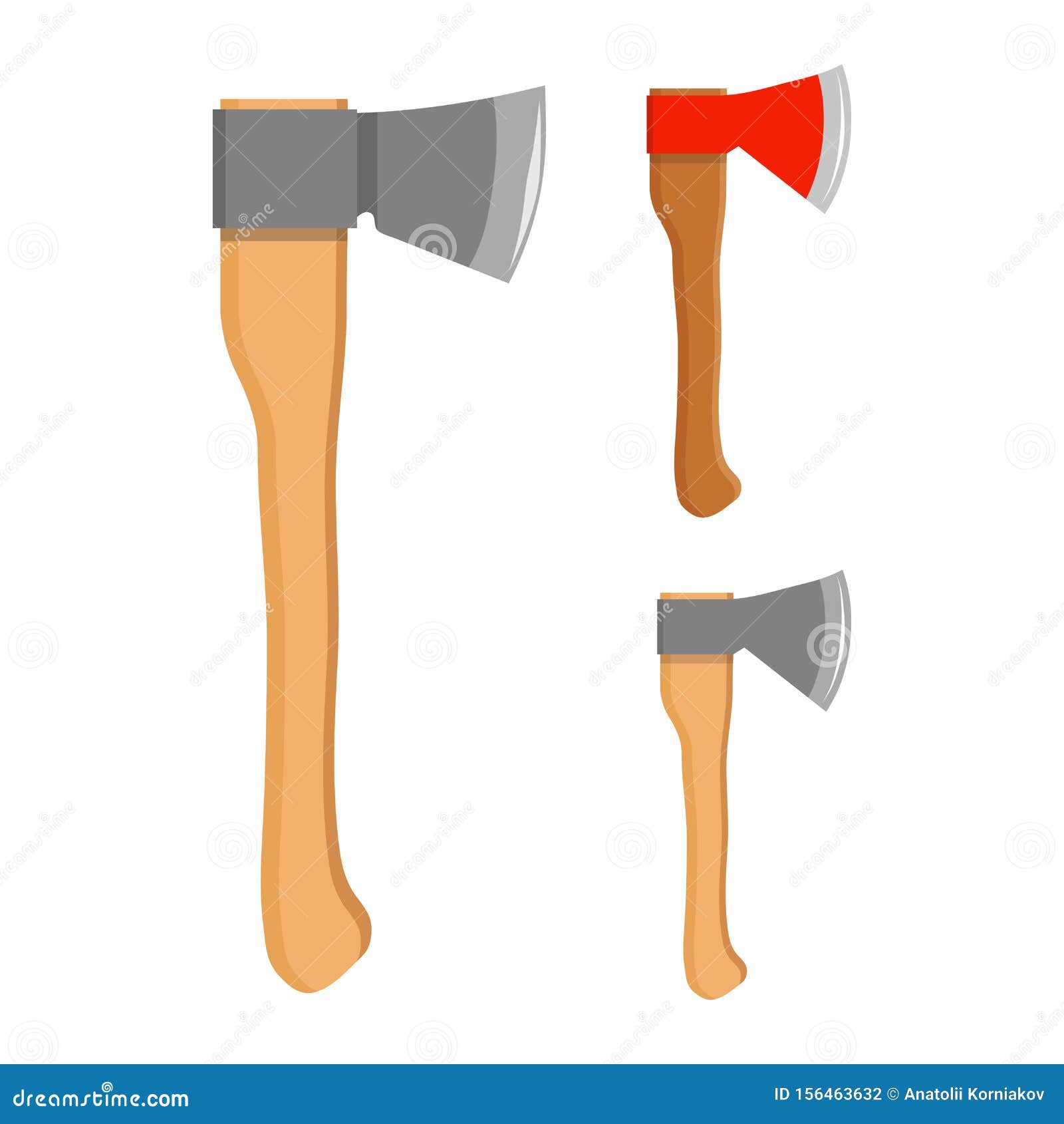 Set of Different Axes on a White Background. Stock Vector ...