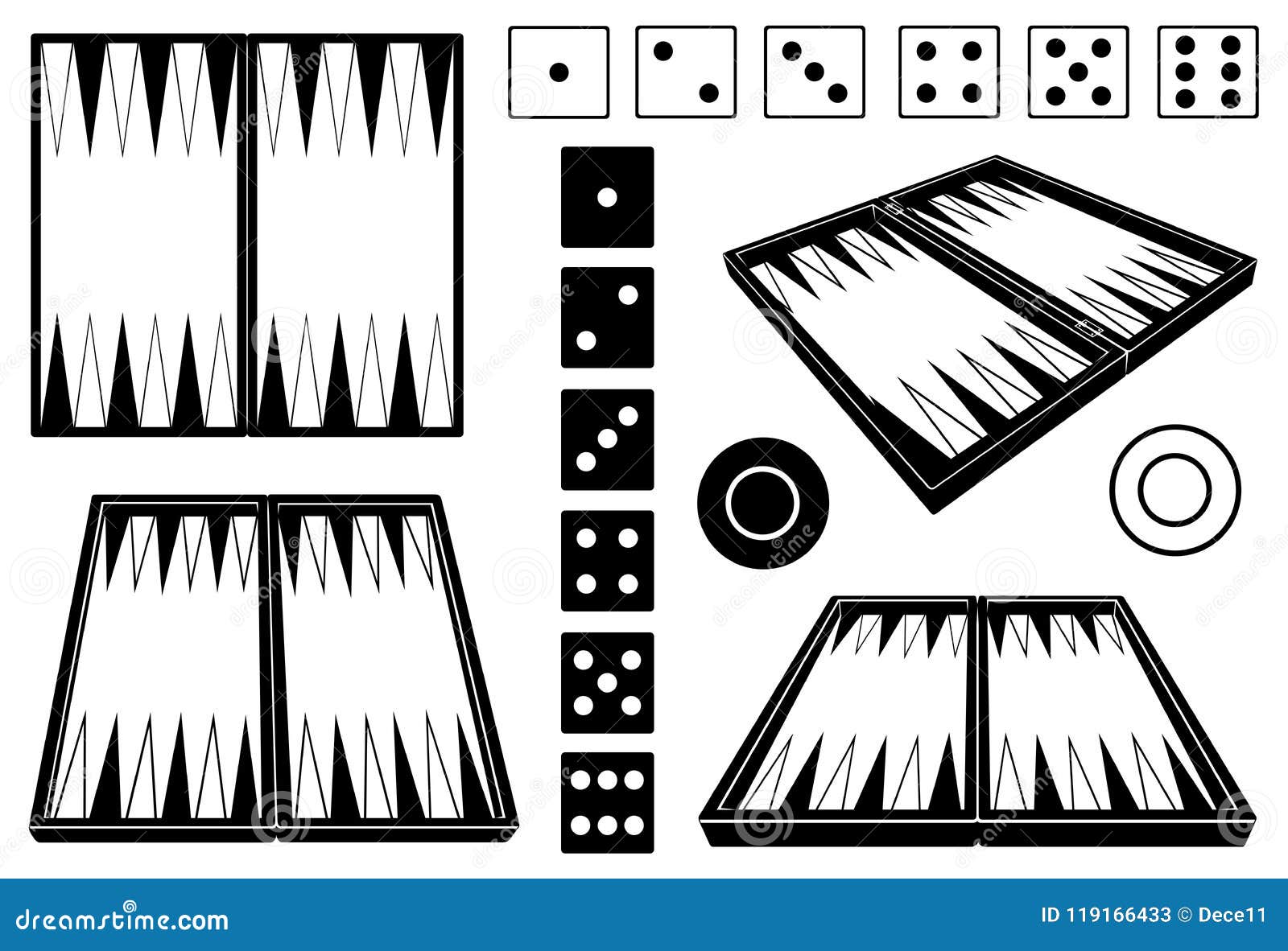Set of Different Backgammon Boards Stock Vector - Illustration of ...