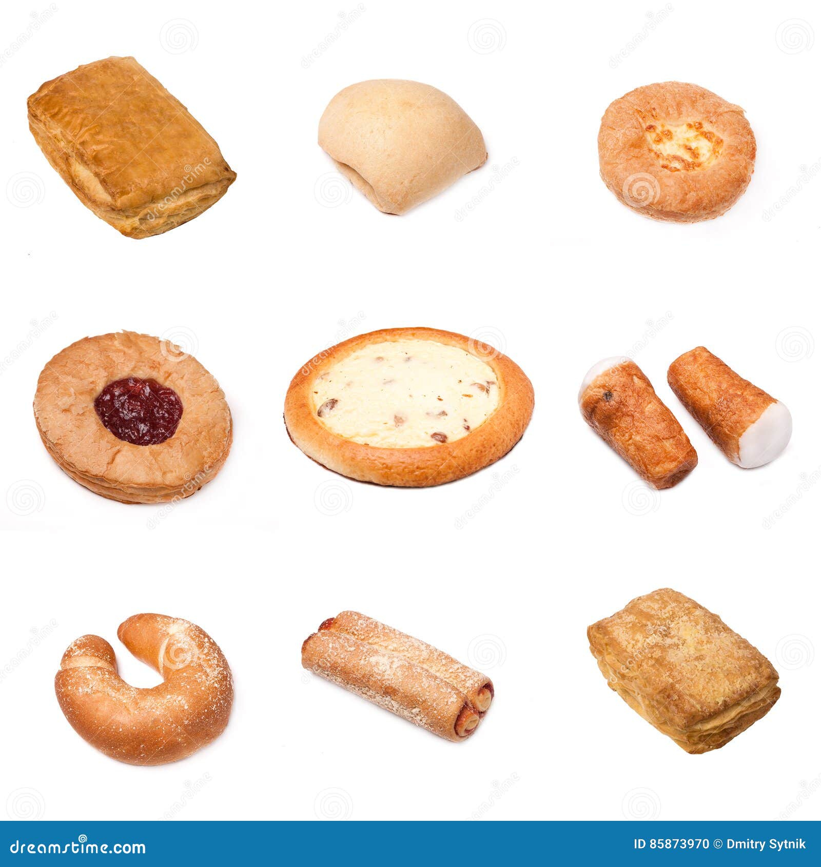 Set of a Different Bakery Products Stock Photo - Image of golden ...