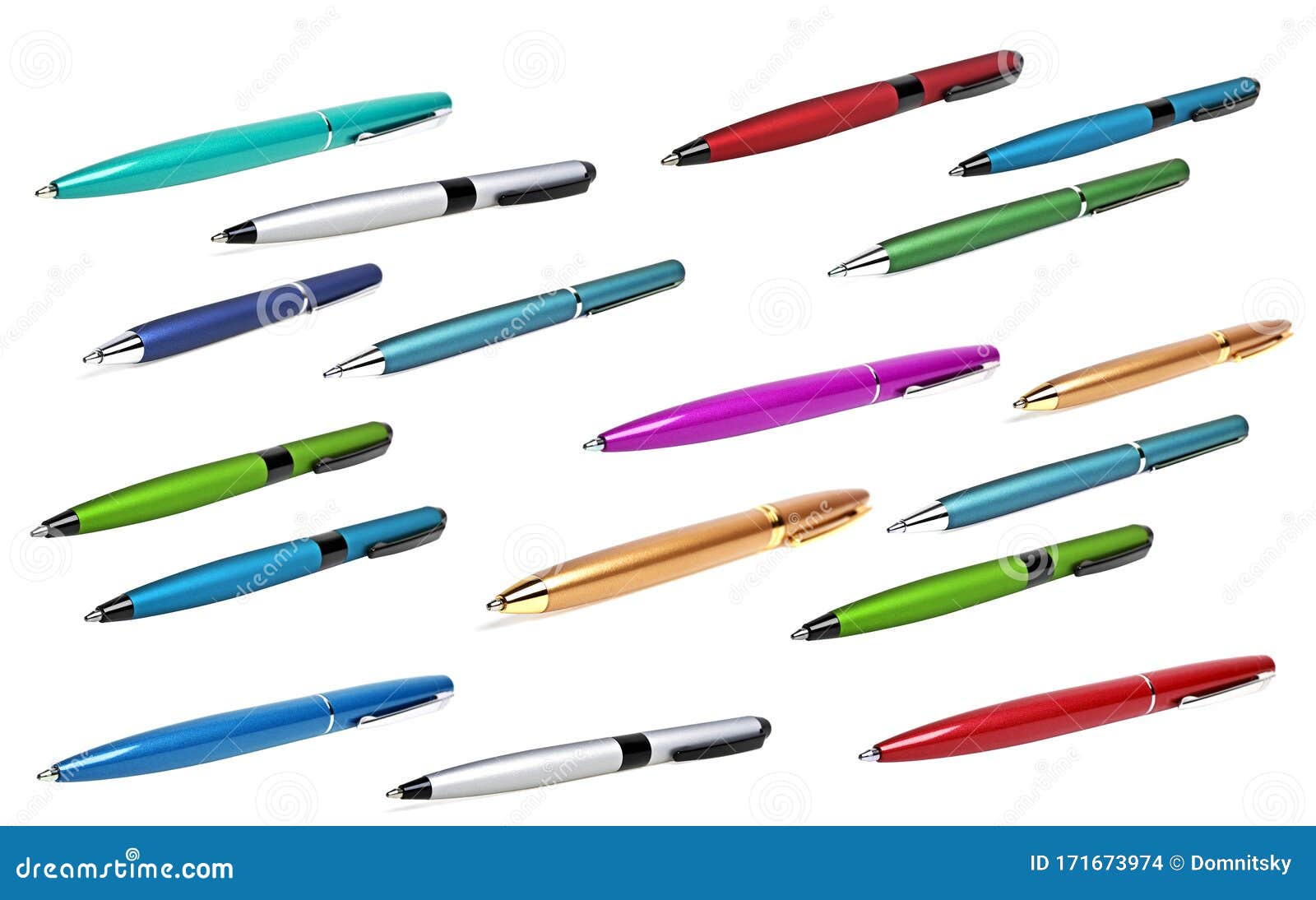 Set of Different Ballpoint Pen on White Background Stock Photo - Image ...