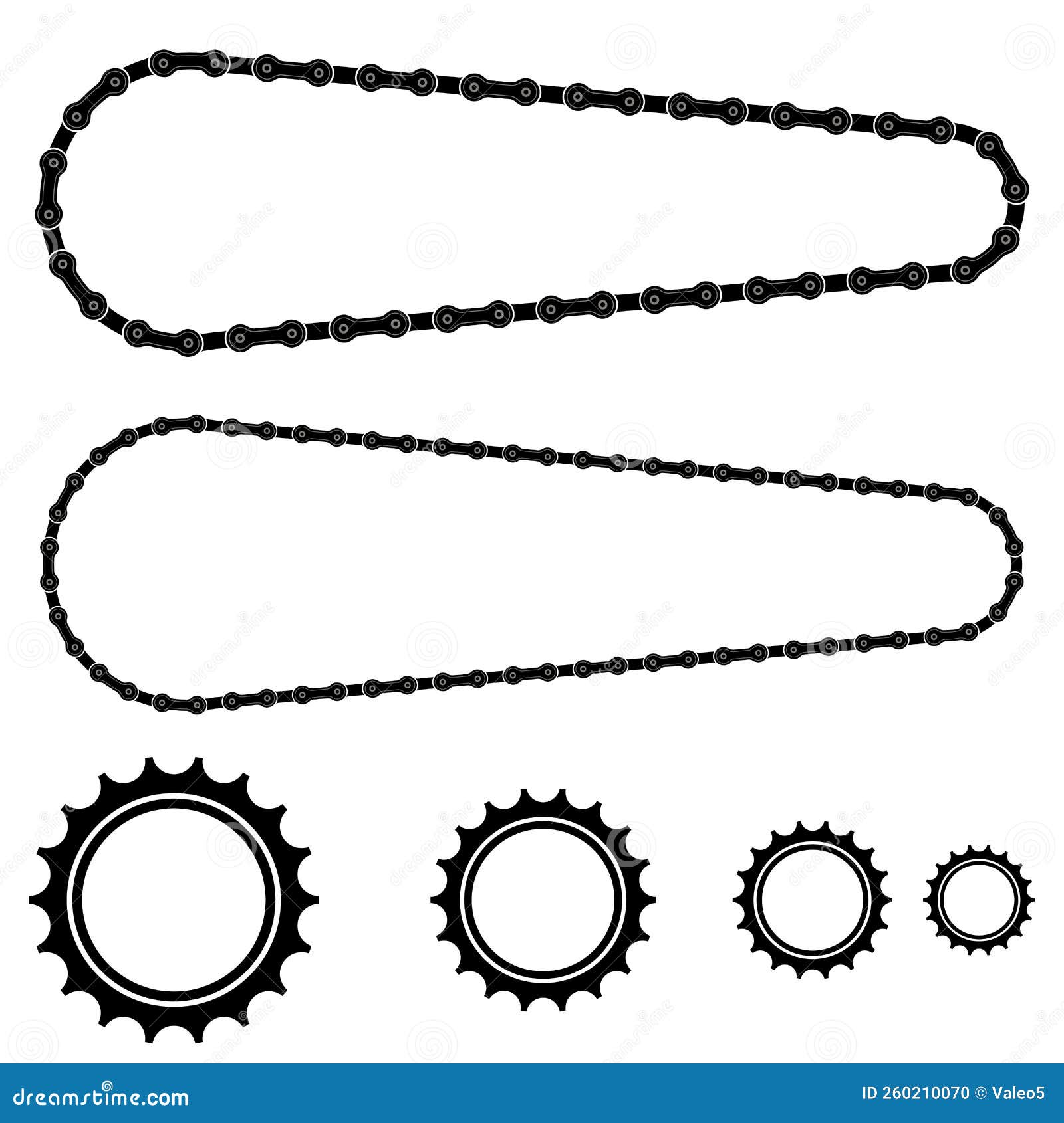 Set of Different Bicycle Chain Frames Isolated on White Background Stock Vector - Illustration ...