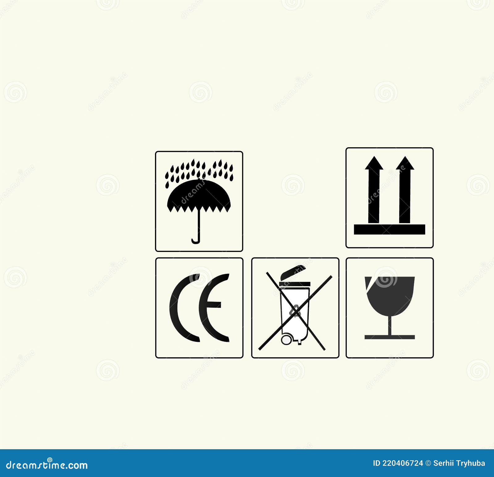 Cargo Symbols Icon Set Label Vector Illustration | CartoonDealer.com ...
