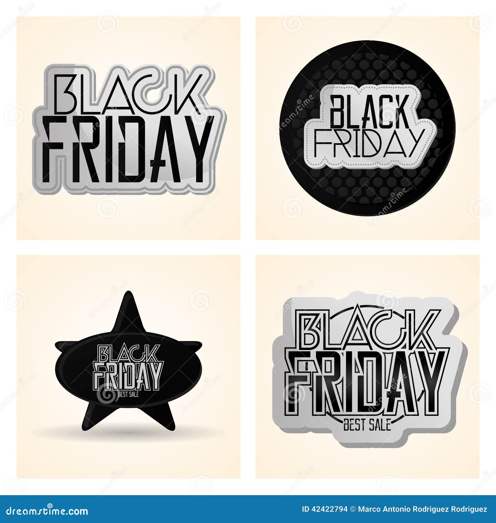 Set Different Black Friday Stickers Isolated Stock Illustration ...
