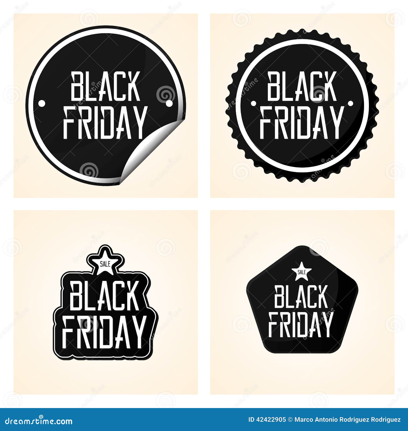 Set Different Black Friday Stickers Isolated Stock Illustration ...
