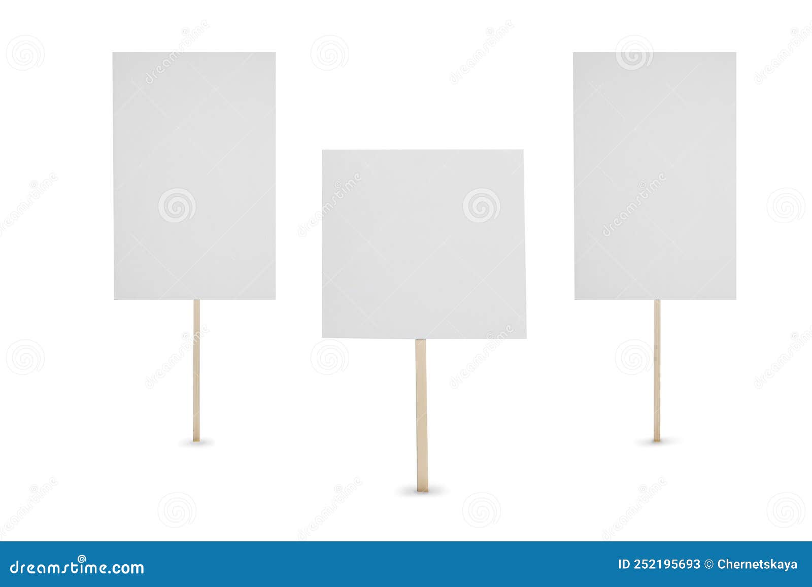 Set with Different Blank Protest Signs on White Background Stock Image ...