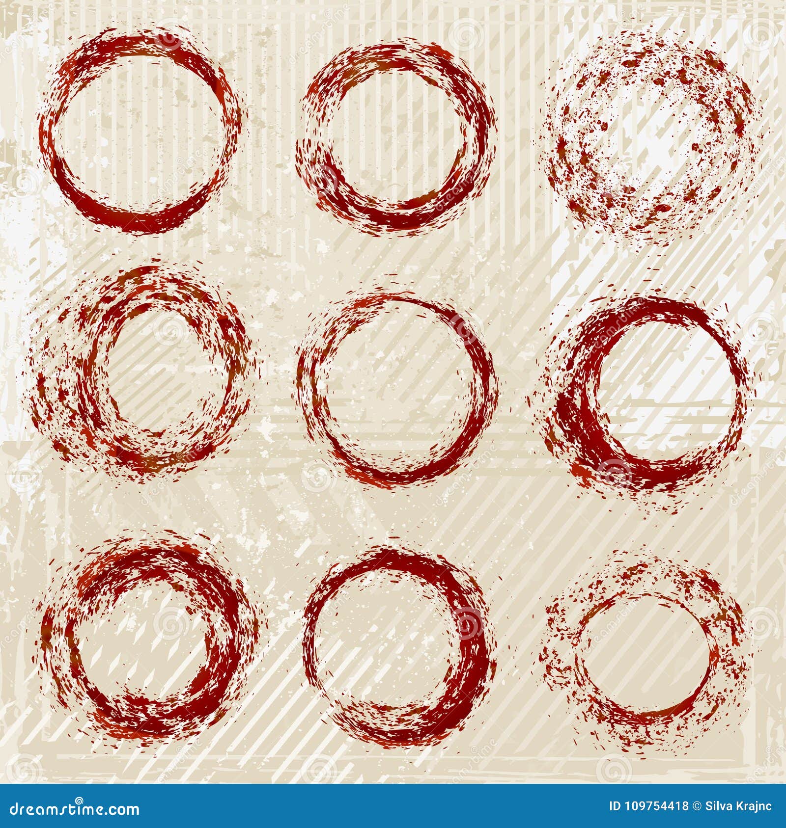 Set of Different Bloody Circles, Vector Stock Vector - Illustration of ...