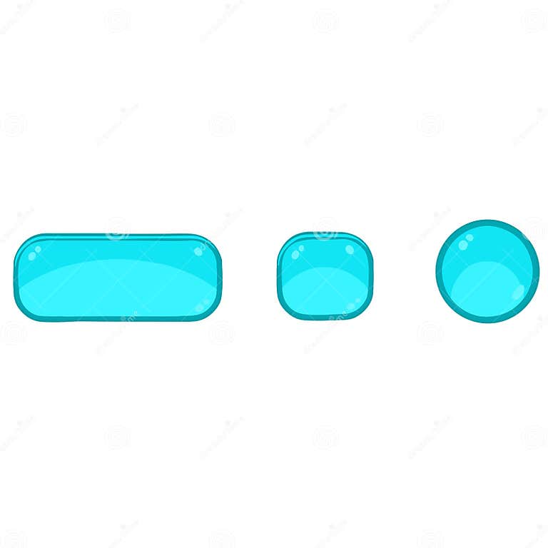 Set of Different Blue Button for Game or Website Stock Vector ...