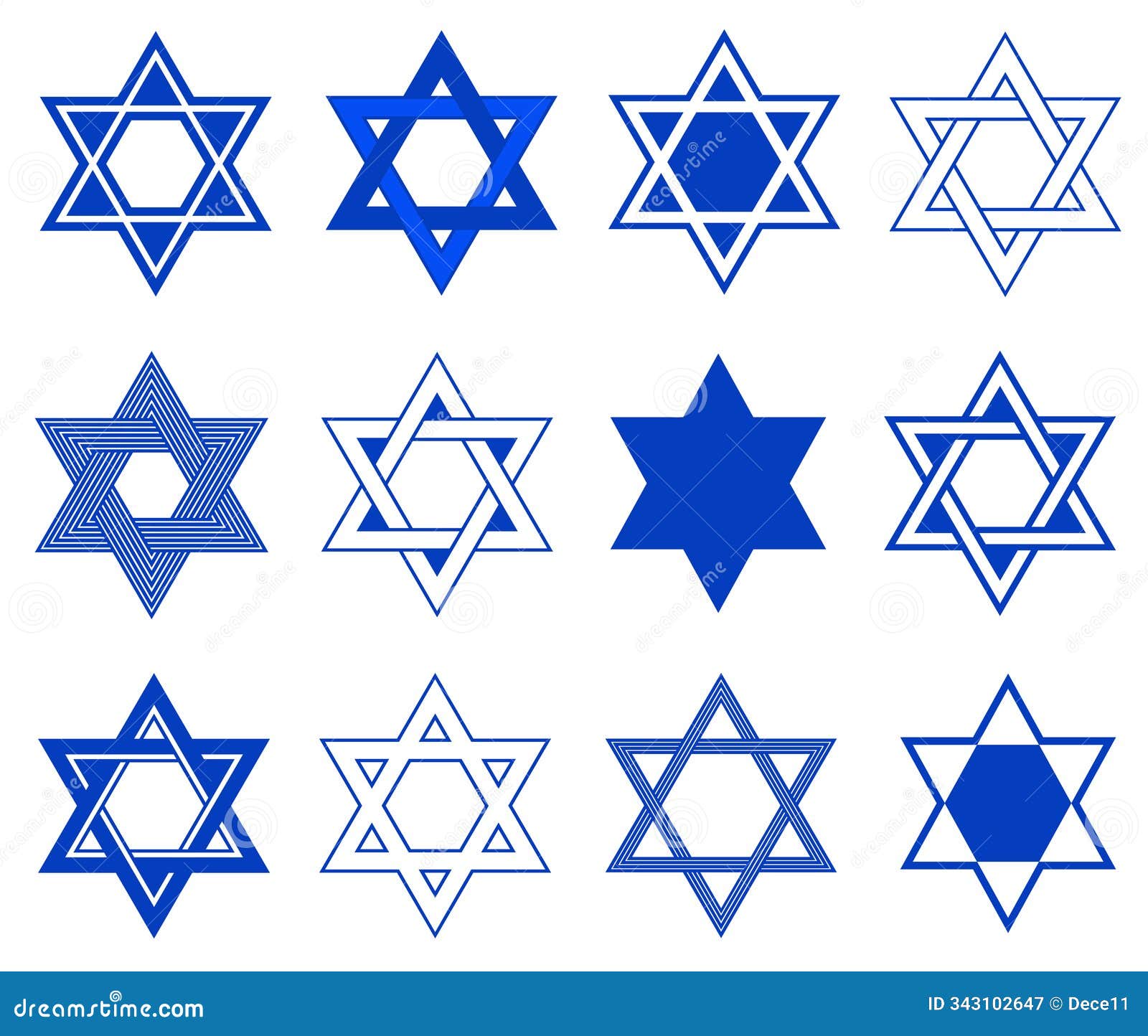 Set of Different Blue Star of David Illustrations Stock Illustration ...