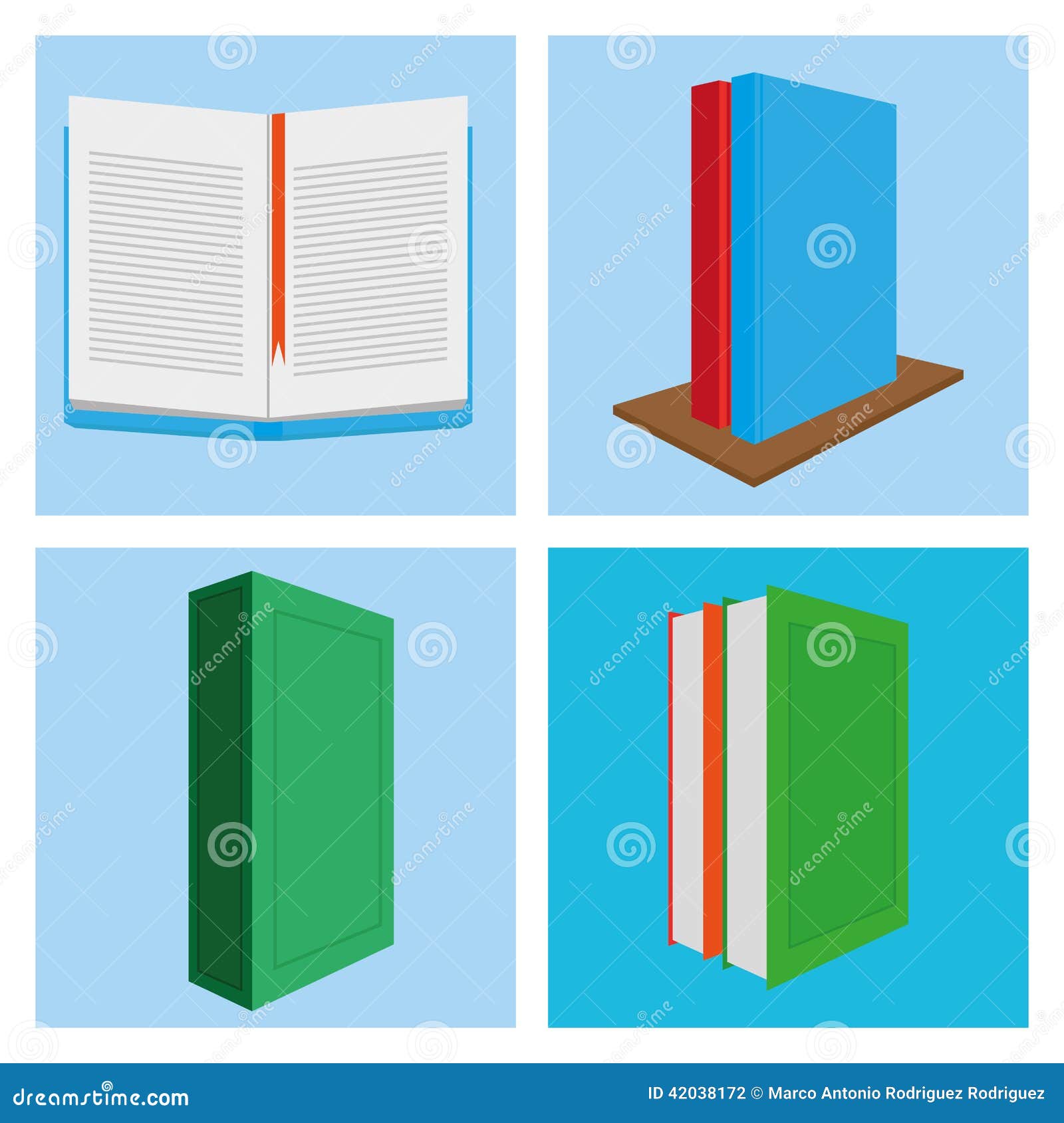 Set Of Different Book Illustrations Isolated Royalty-Free Stock ...