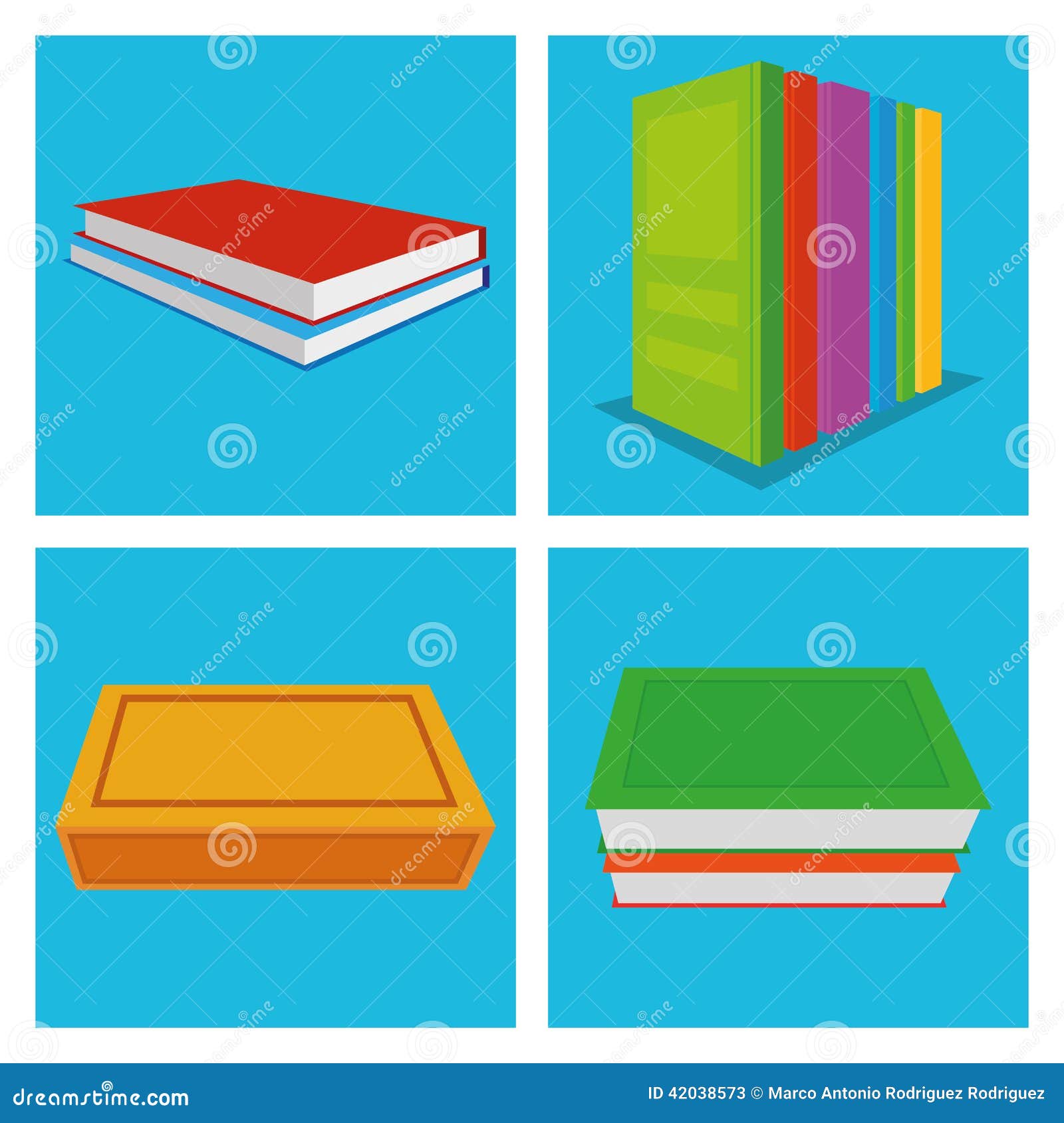 Set Of Different Book Illustrations Isolated Royalty-Free Stock ...
