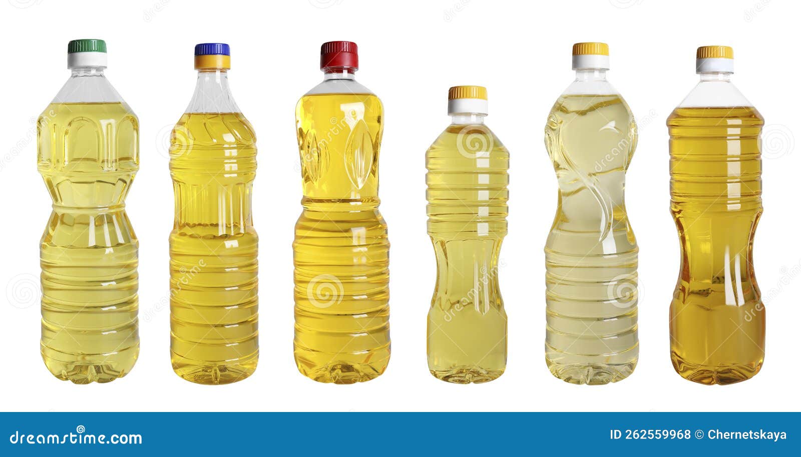Set with Different Bottles of Cooking Oils on White Background. Banner ...
