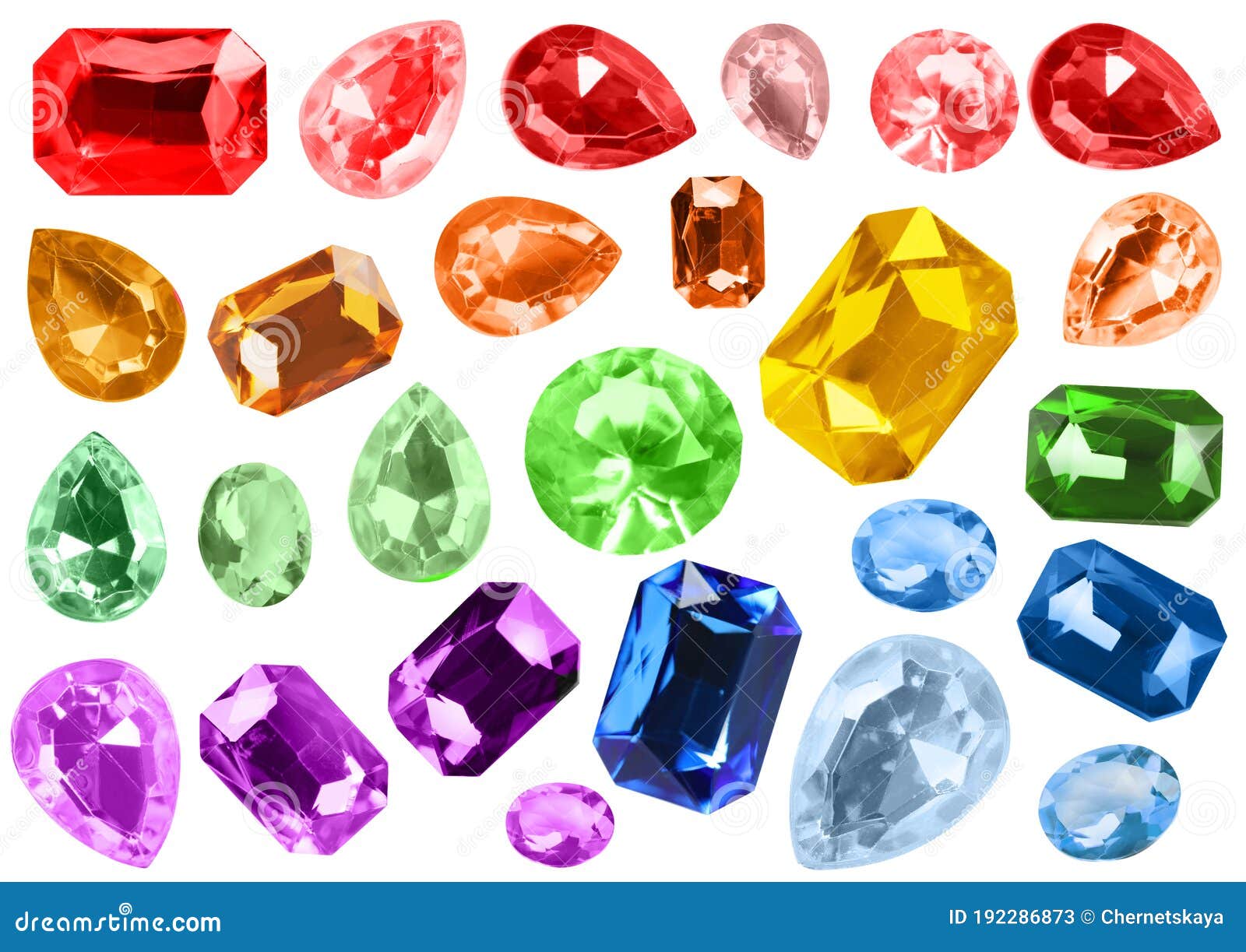 Set of Different Bright Gemstones Isolated Stock Image - Image of ...