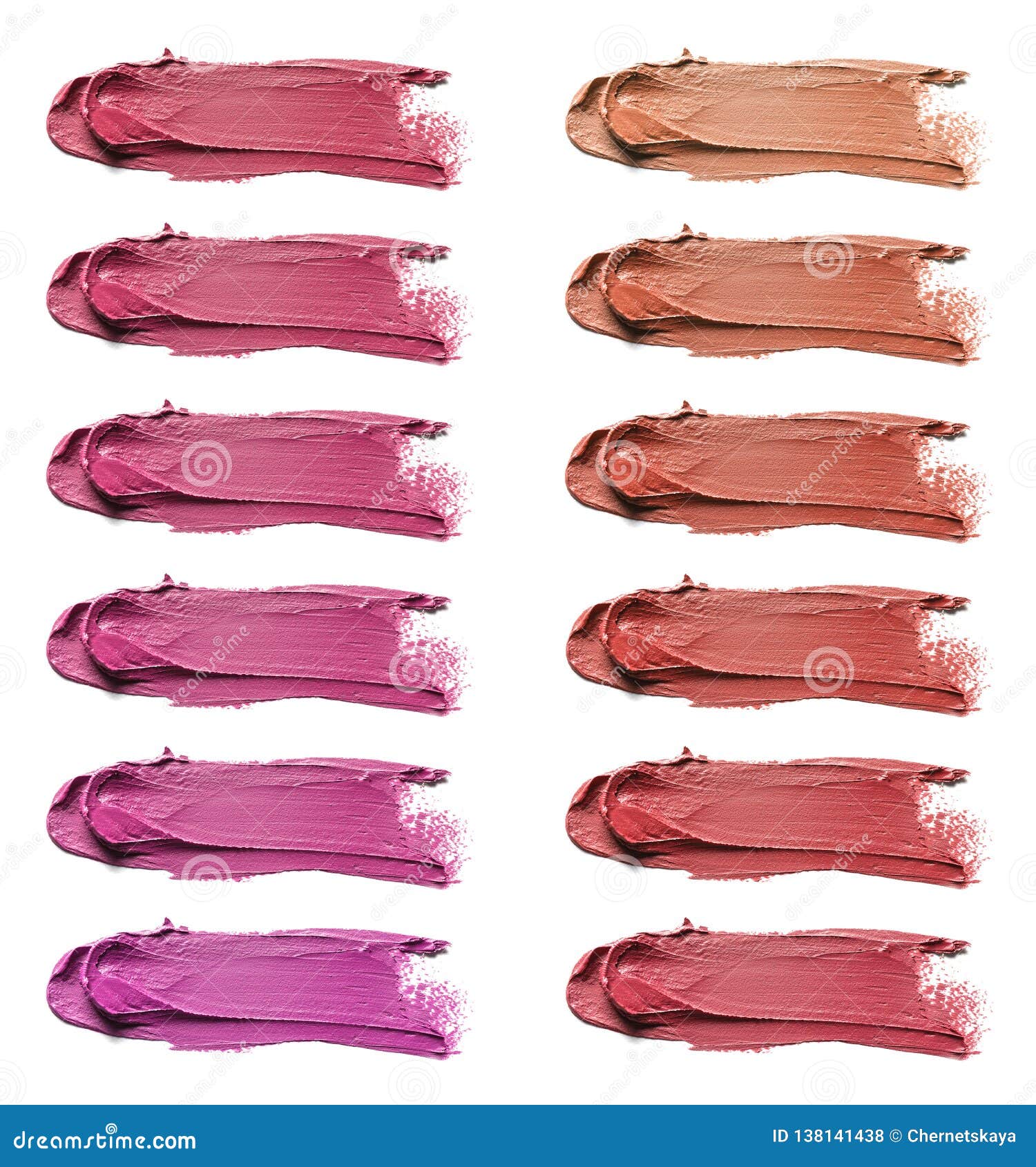 Set of Different Bright Lipstick Smears Isolated on White Stock ...