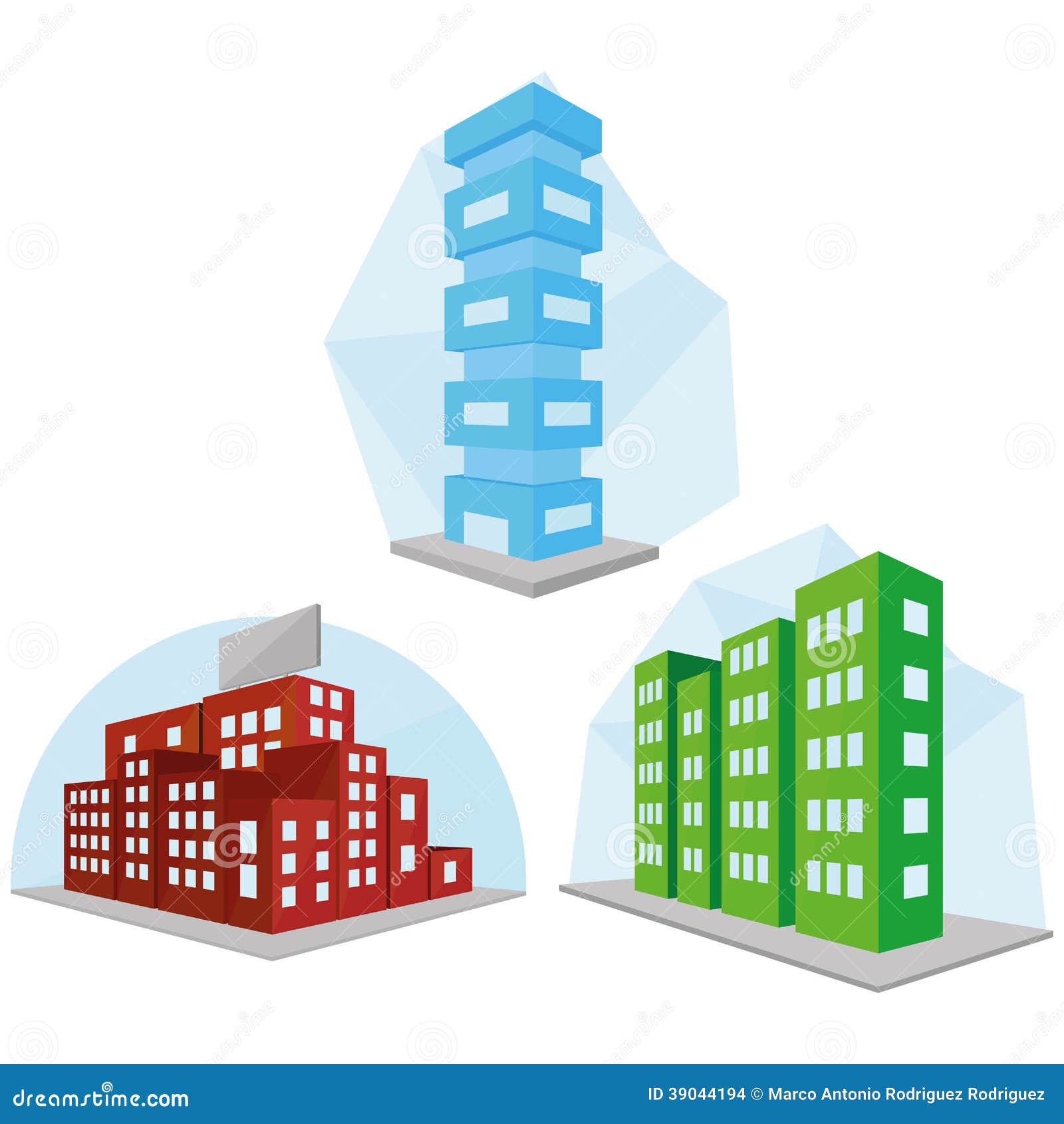 Set of Different Building Icons Isolated Stock Vector - Illustration of ...