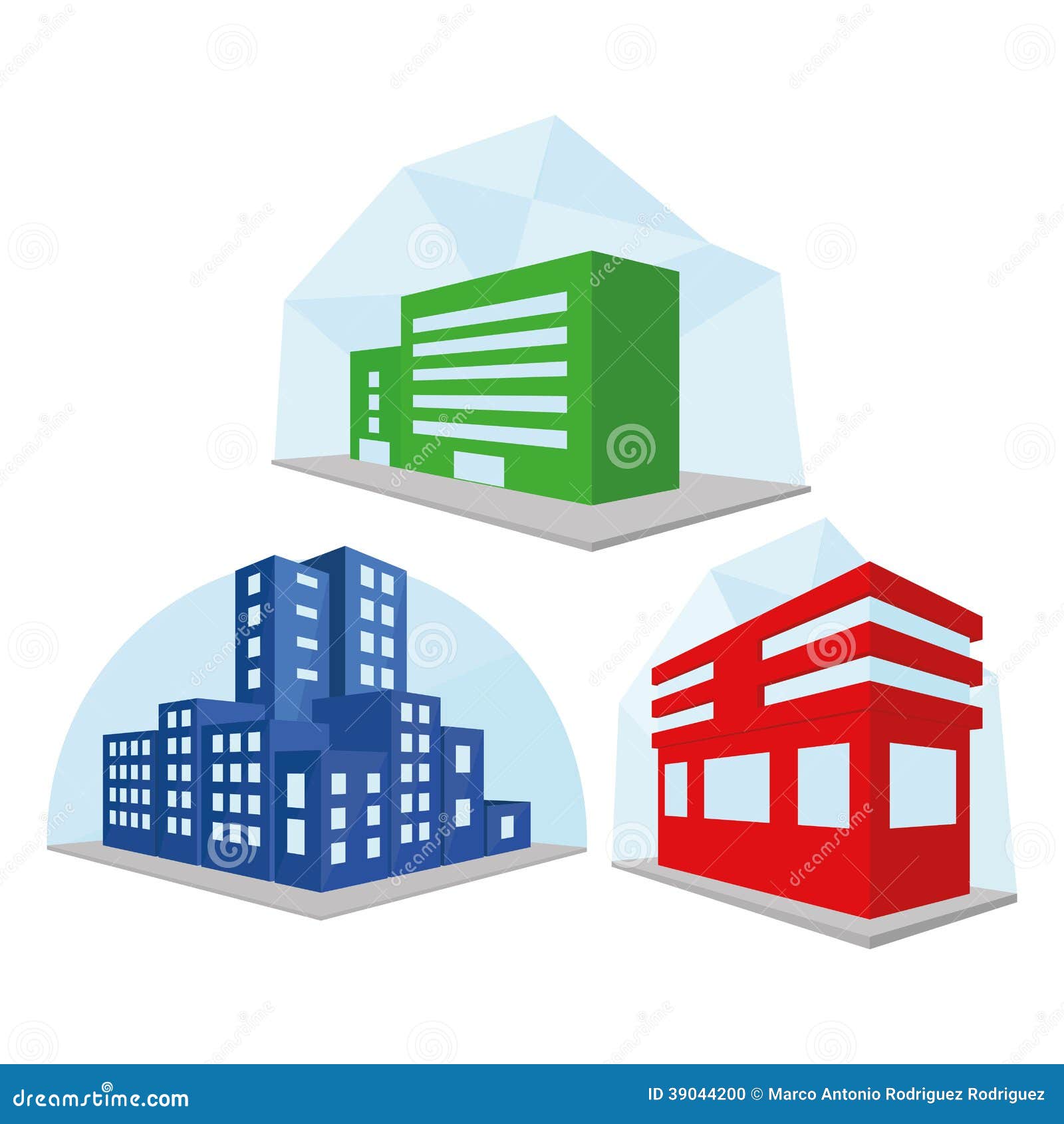 Set of Different Building Icons Isolated Stock Vector - Illustration of ...