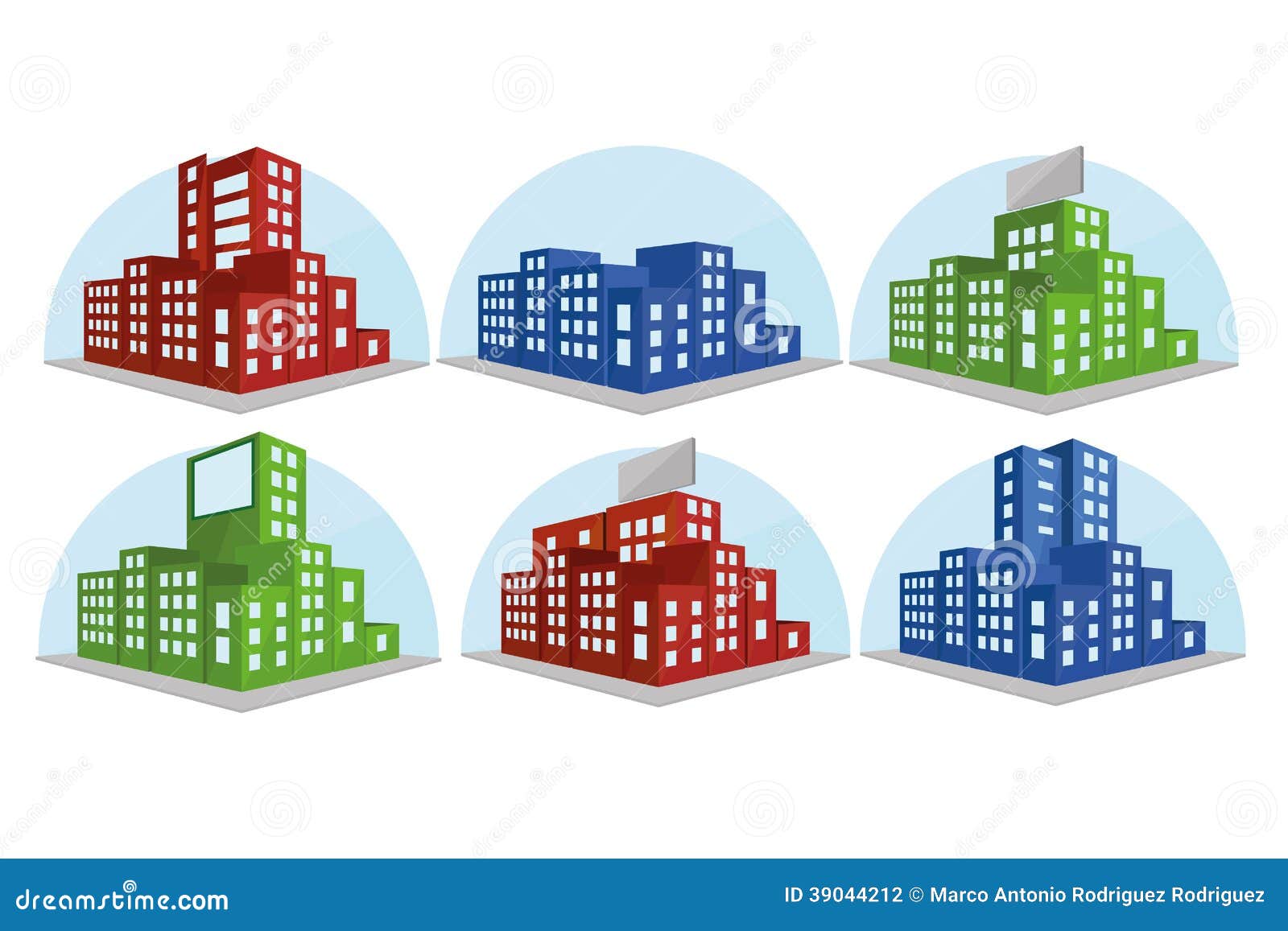 Set of Different Building Icons Isolated Stock Vector - Illustration of ...