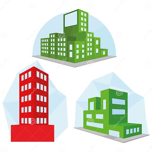 Set of Different Building Icons Isolated Stock Vector - Illustration of ...