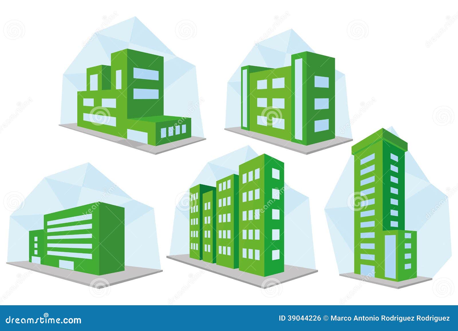 Set of Different Building Icons Isolated Stock Vector - Illustration of ...