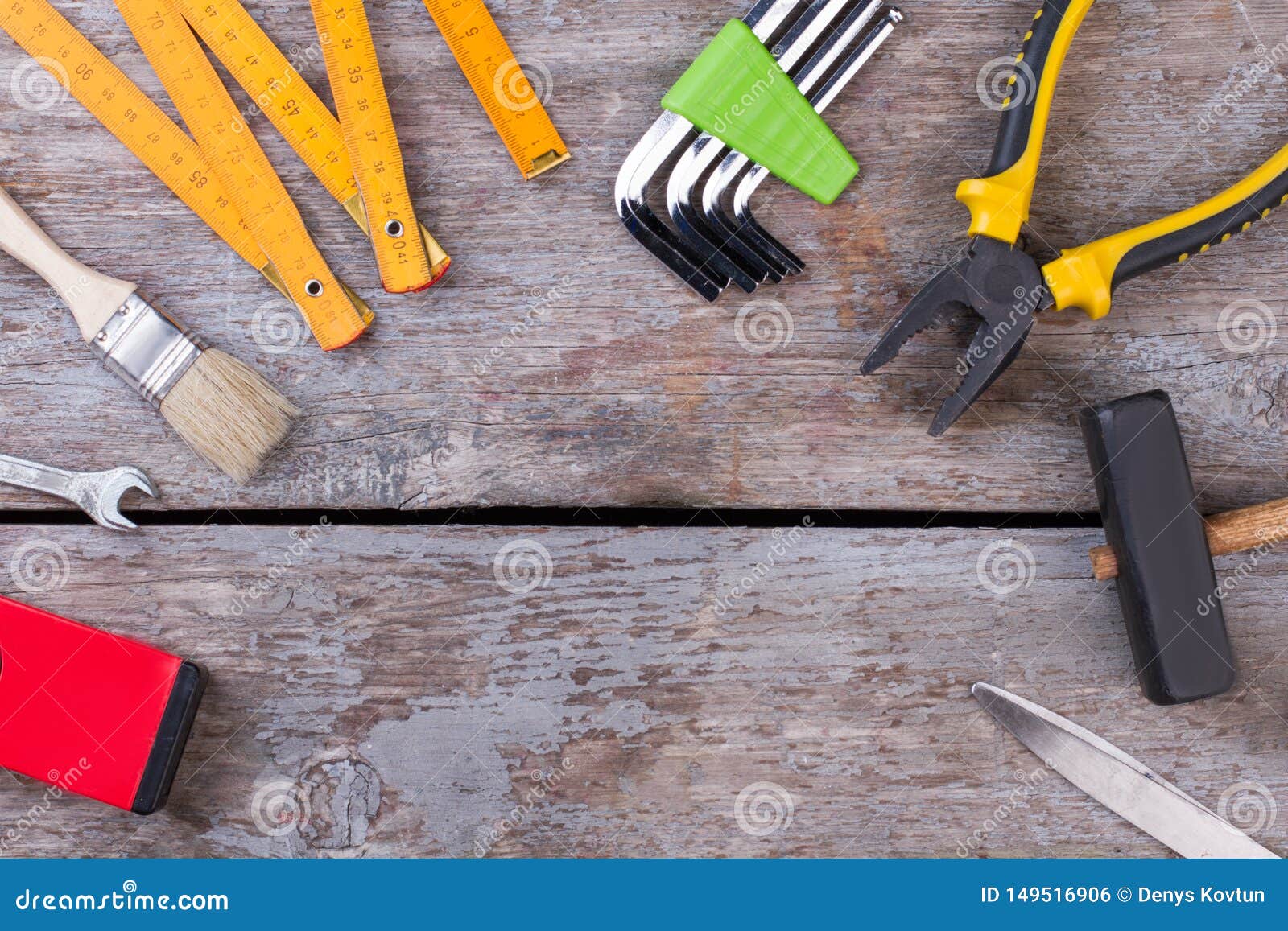 Set of Different Building Instruments and Copy Space. Stock Photo ...