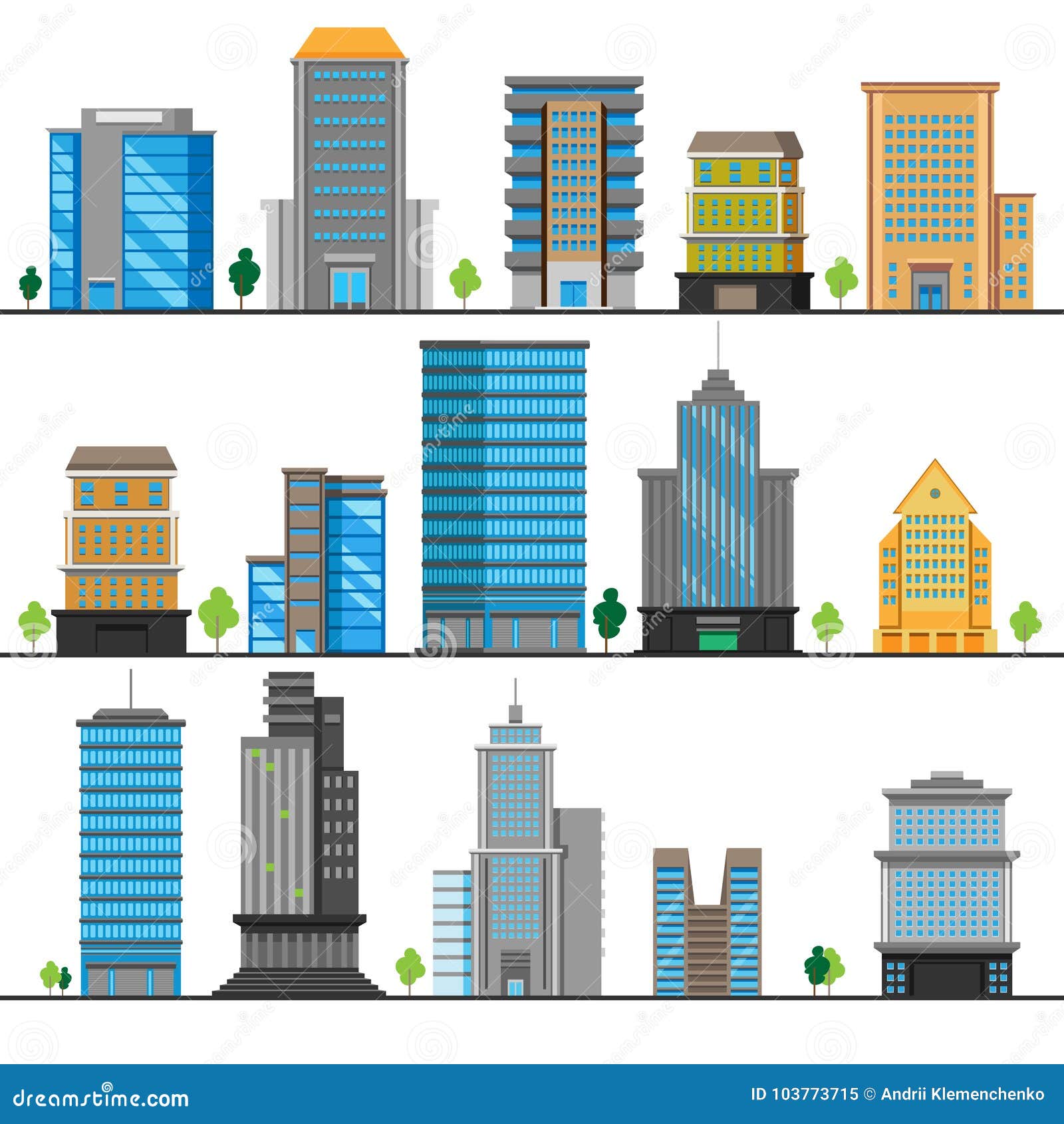 Multi-storey Building. Vector Illustration Royalty-Free Cartoon ...