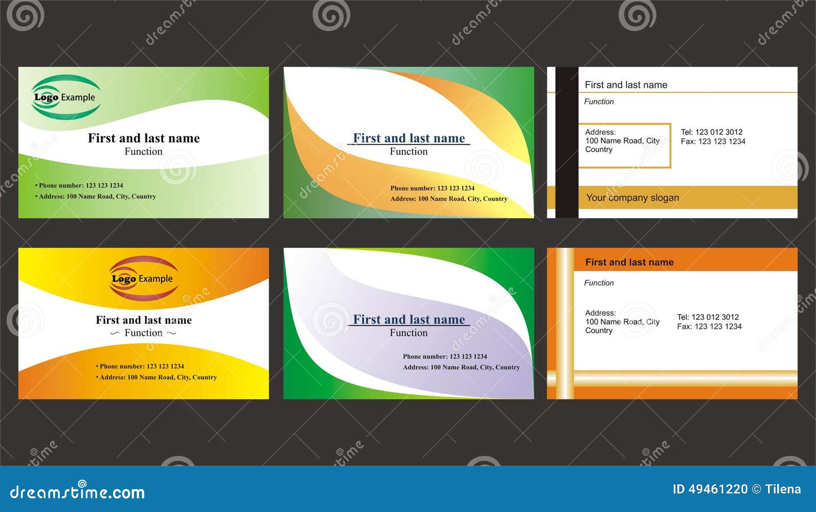 Set of Different Business Cards Stock Vector - Illustration of catchy ...