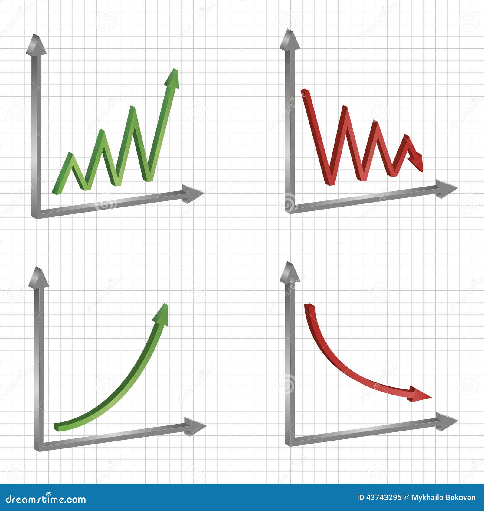 Set Of Different Business Graphs And Charts Cartoon Vector ...