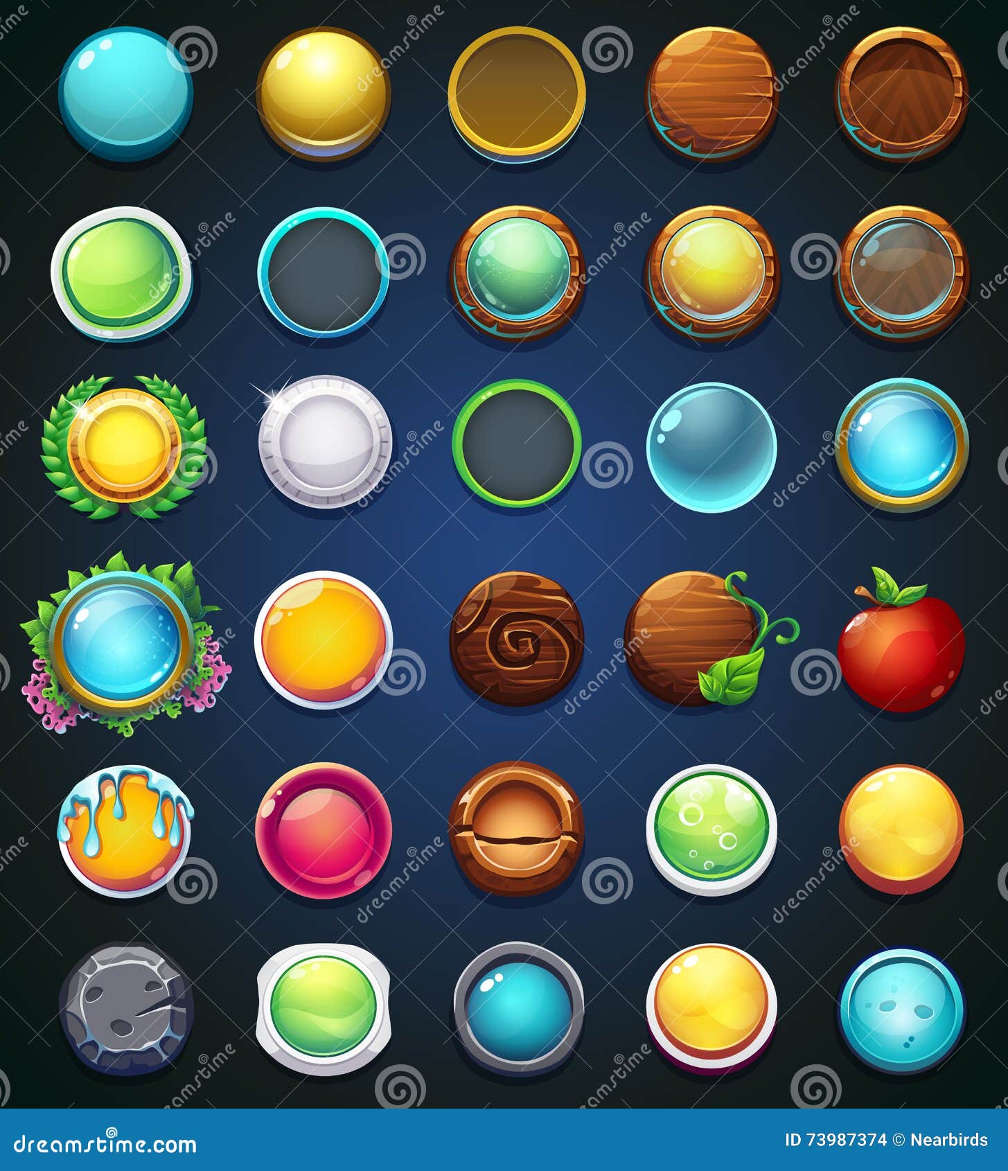 Set Different Buttons for Website or App Stock Vector - Illustration of ...