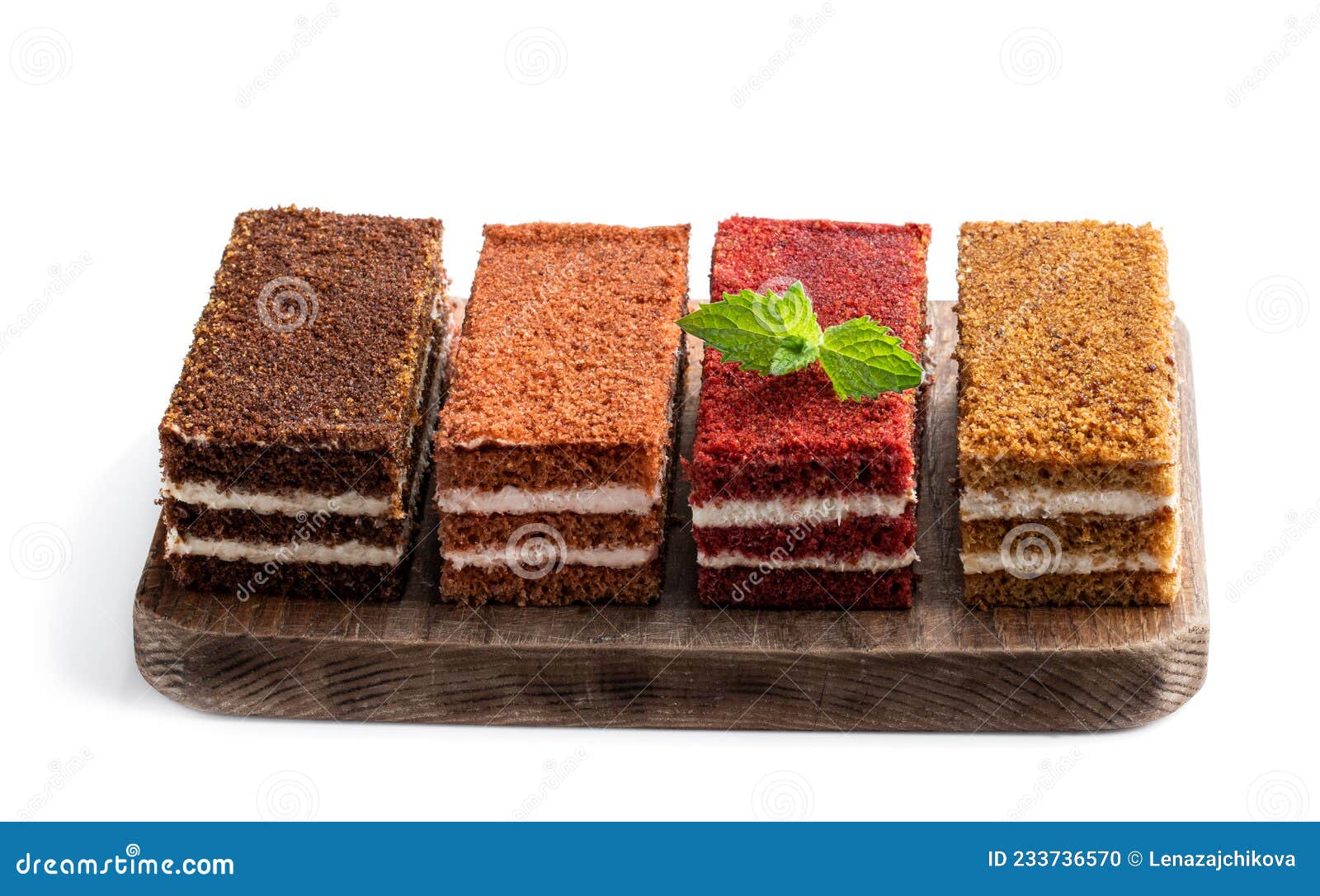 Set of Different Cake Slices Isolated on White Stock Photo - Image of ...