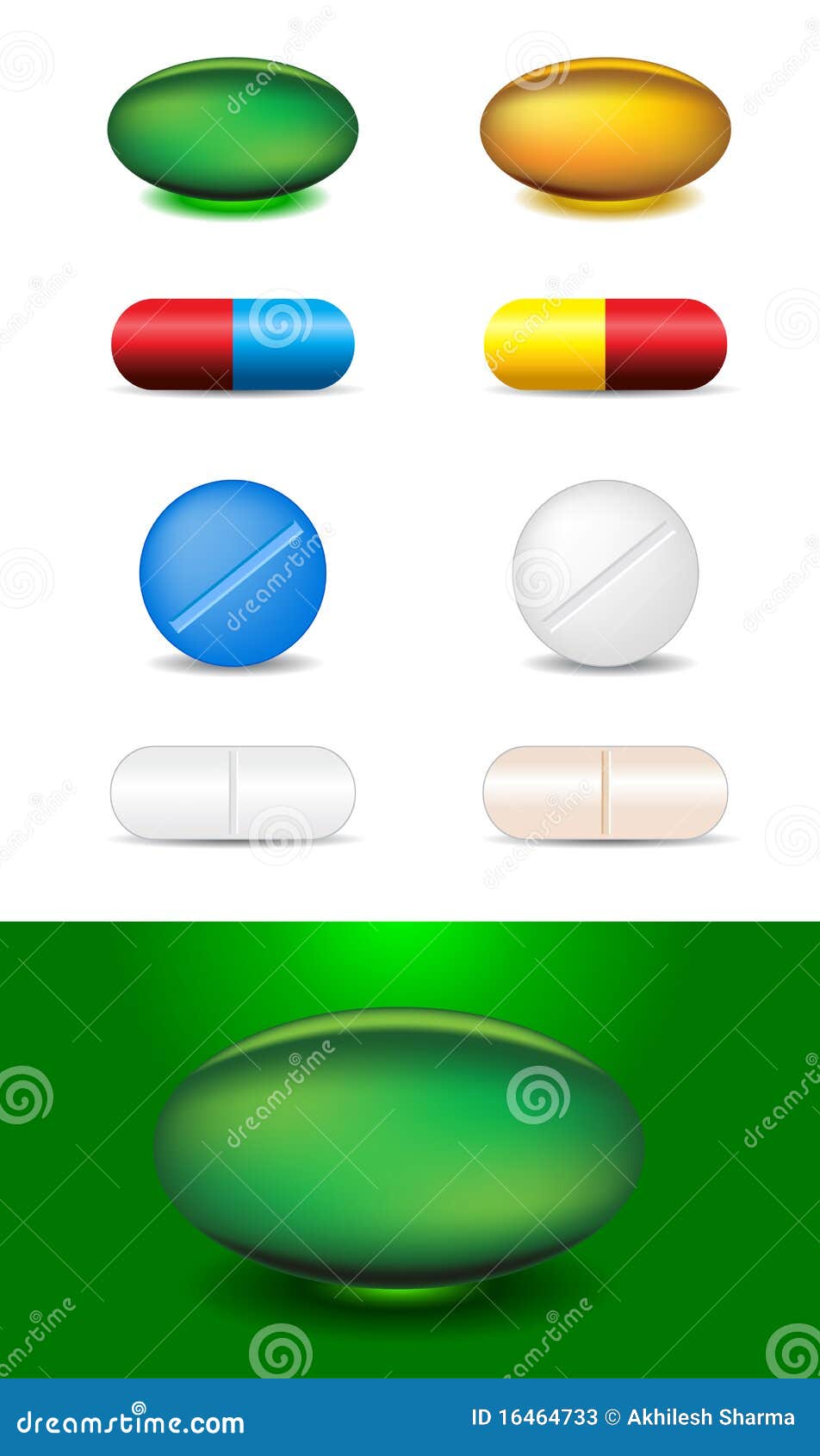 Set of Different Capsules and Medicines Stock Vector - Illustration of ...
