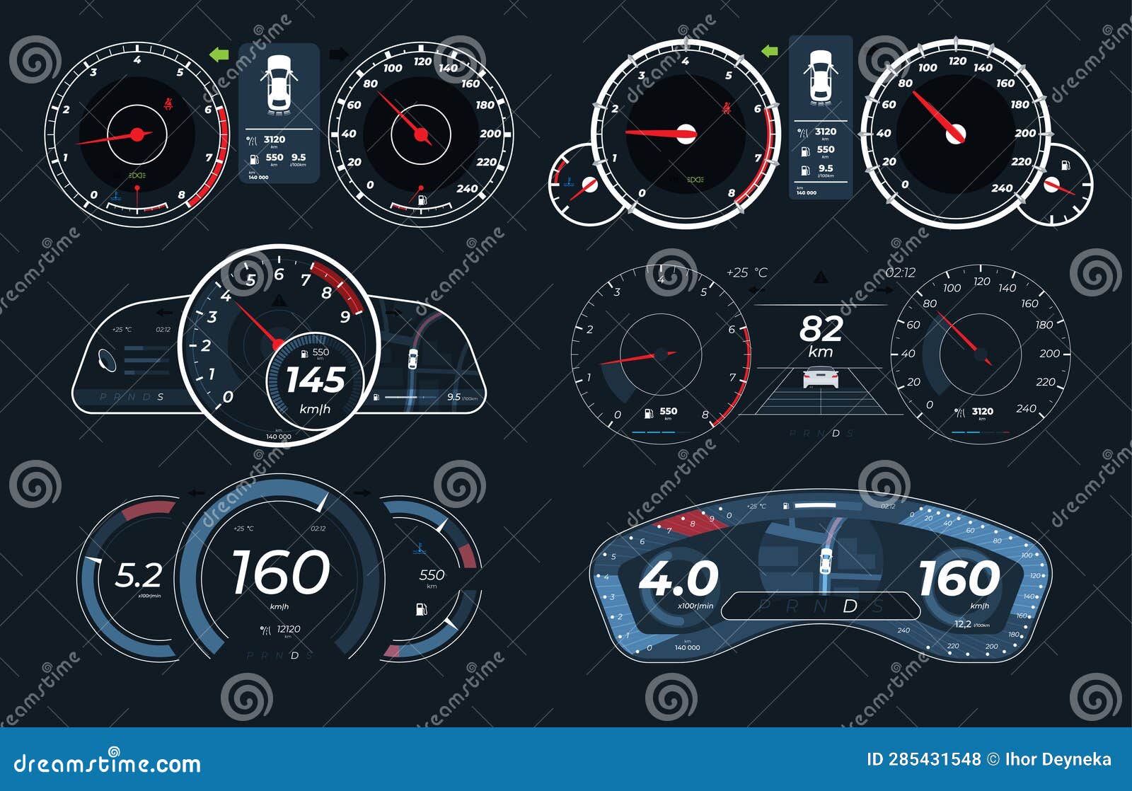 Vehicle Dashboards Warning Light Tire Pressure Royalty-Free Cartoon ...