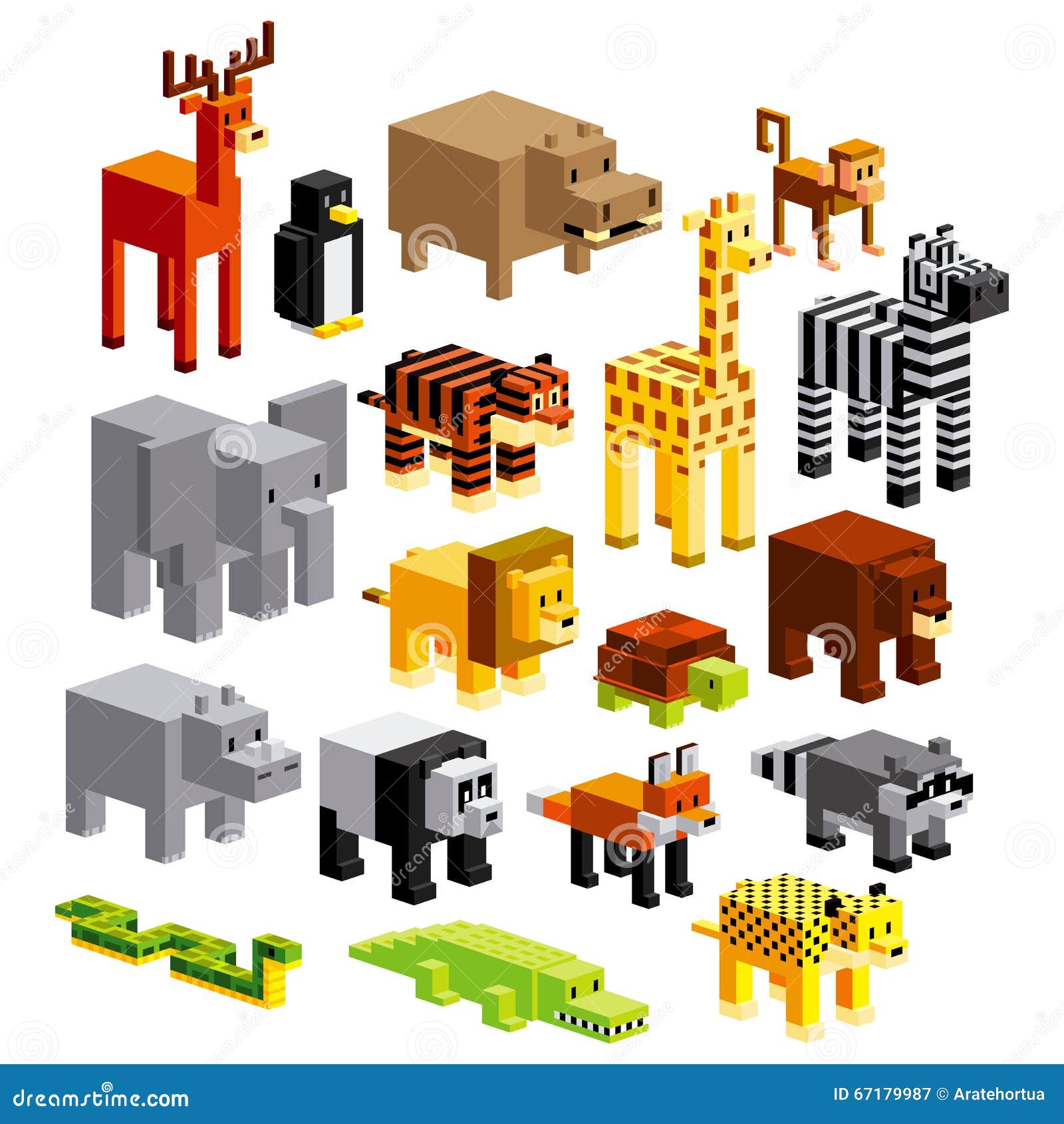 Set of Different Cartoon Animals Isolated Stock Illustration ...