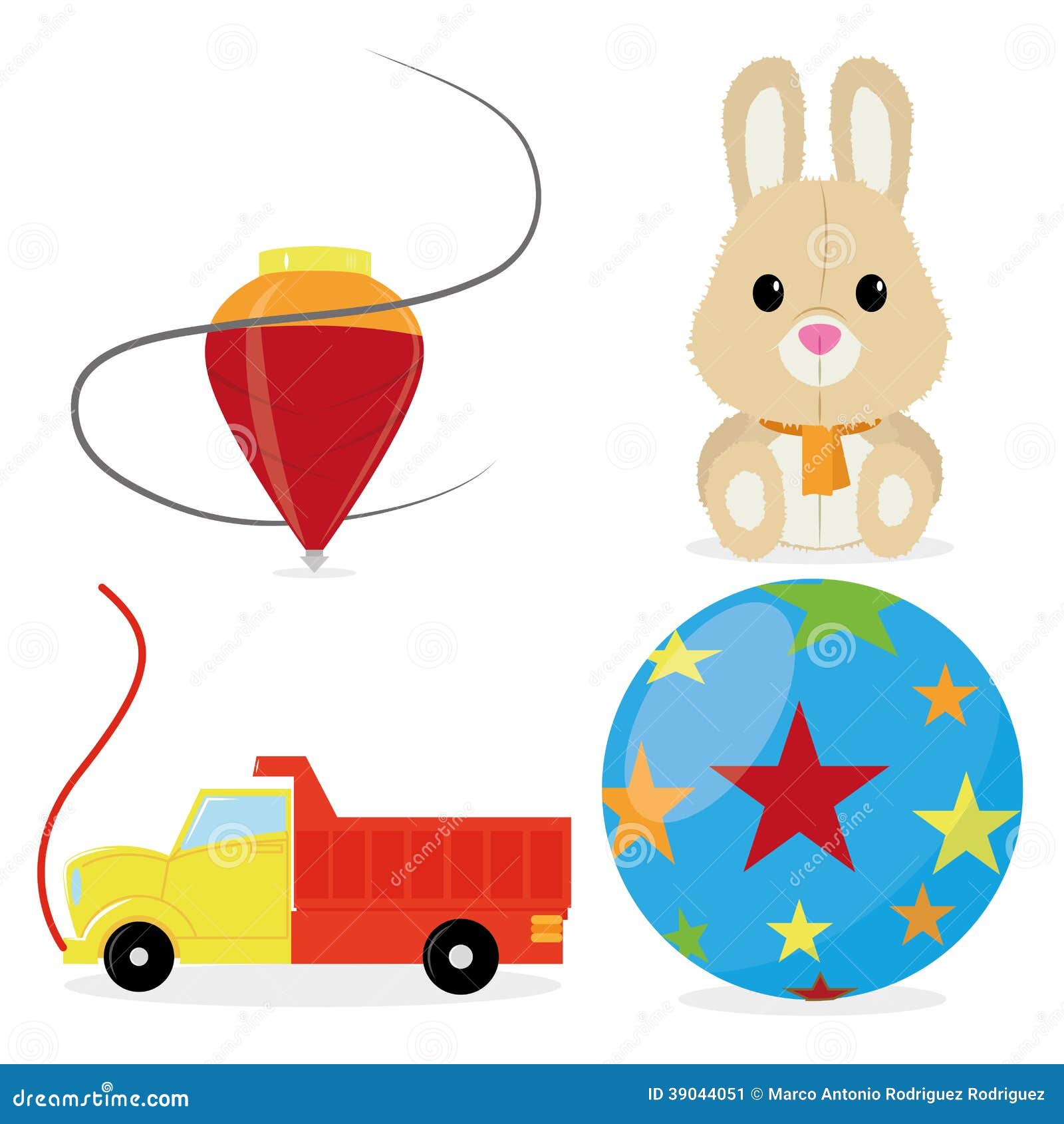 Set of Different Cartoon Toys Isolated Stock Vector - Illustration of ...