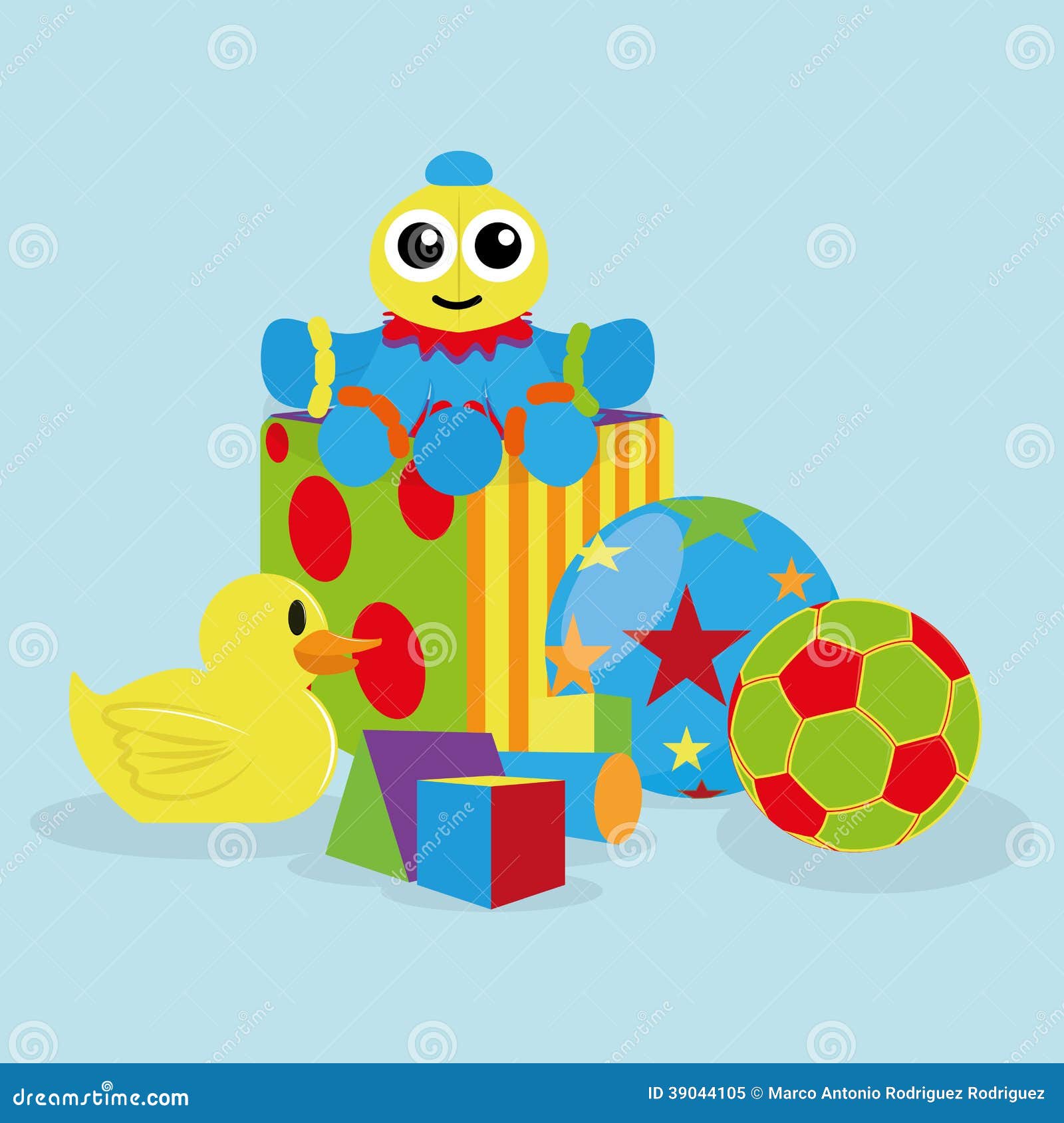 Set of Different Cartoon Toys Isolated Stock Vector - Illustration of ...