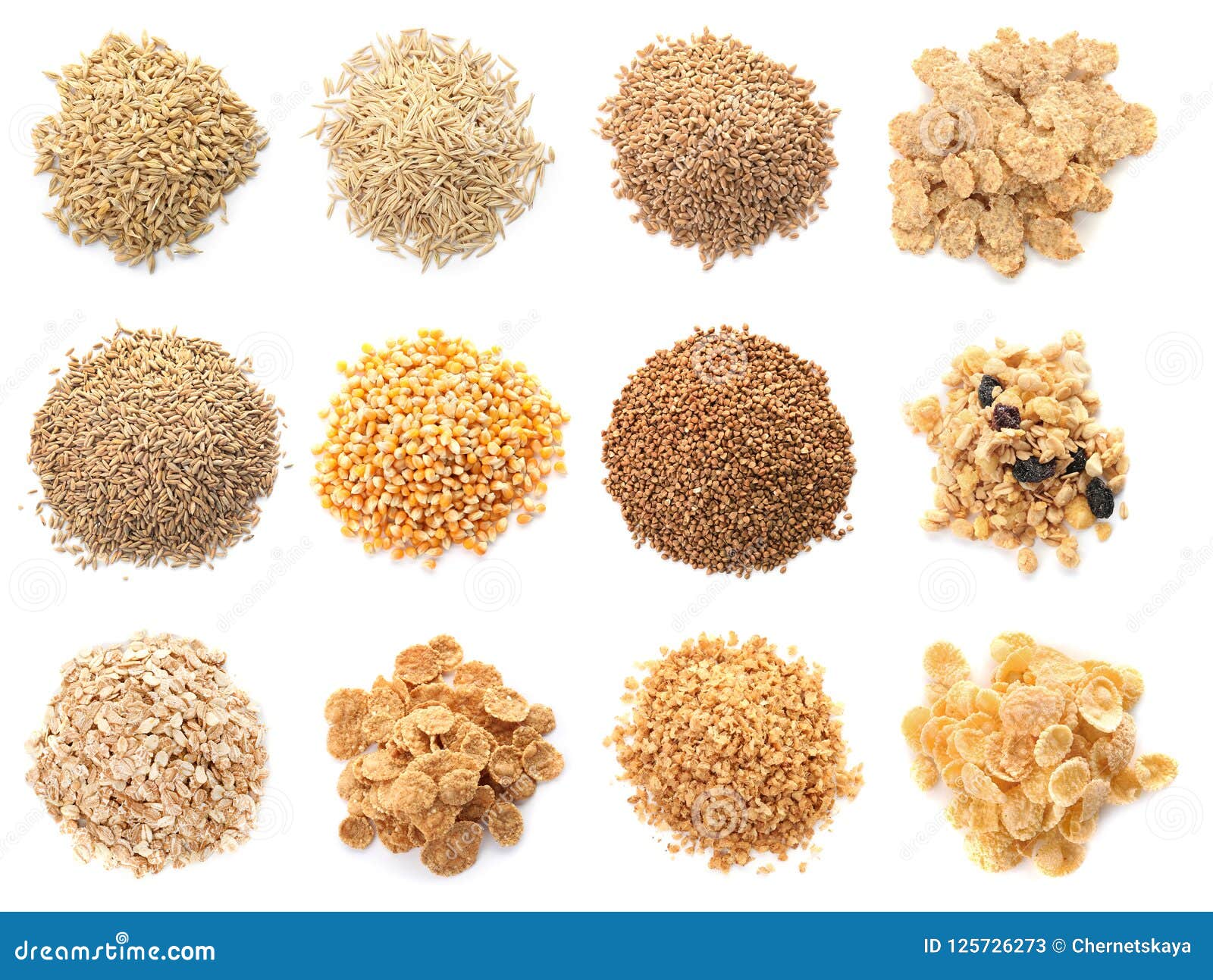 Set with Different Cereal Grains Stock Image - Image of collection ...
