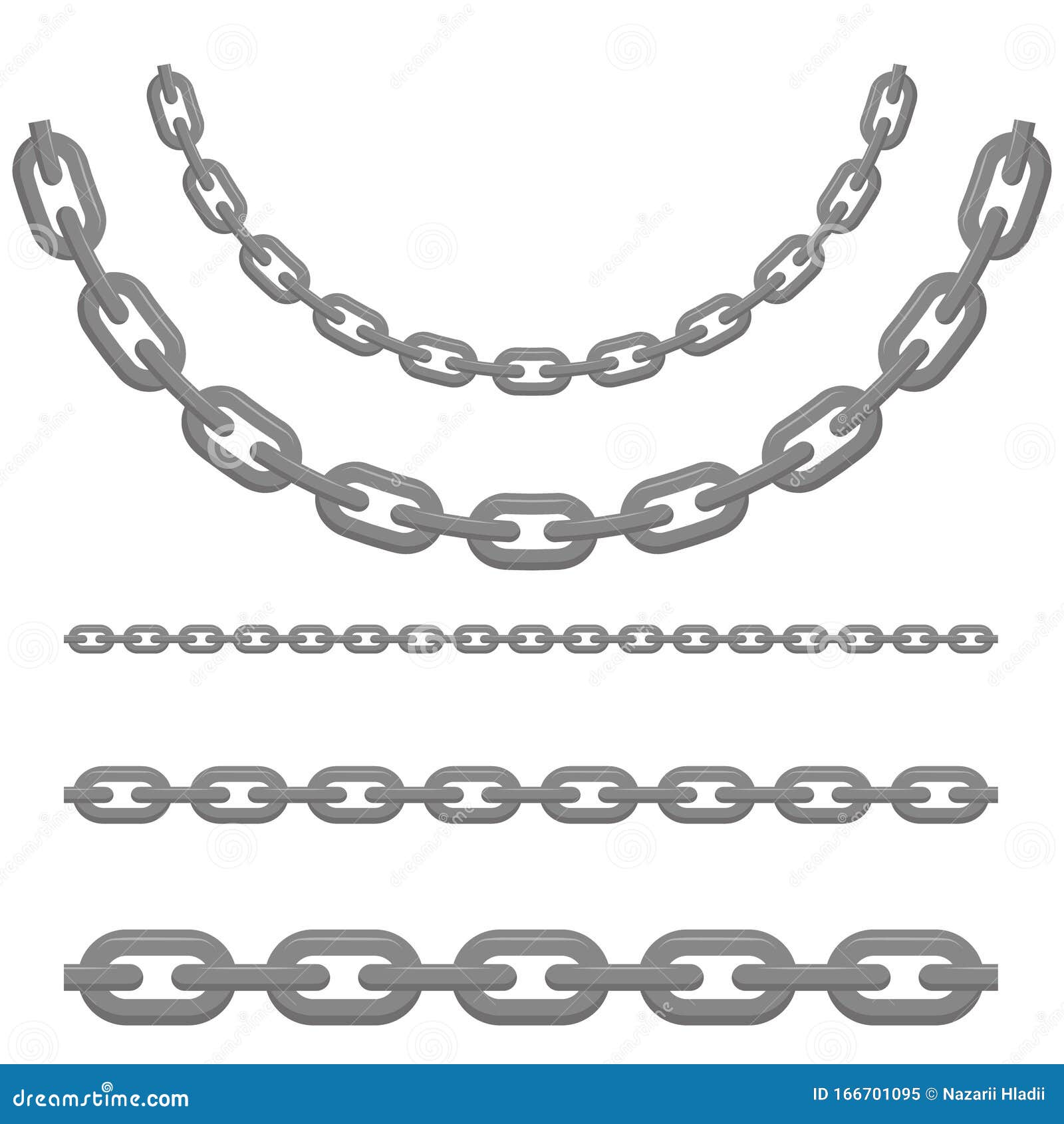 Set of Different Chains. Vector Illustration. Isolated. Stock Vector ...