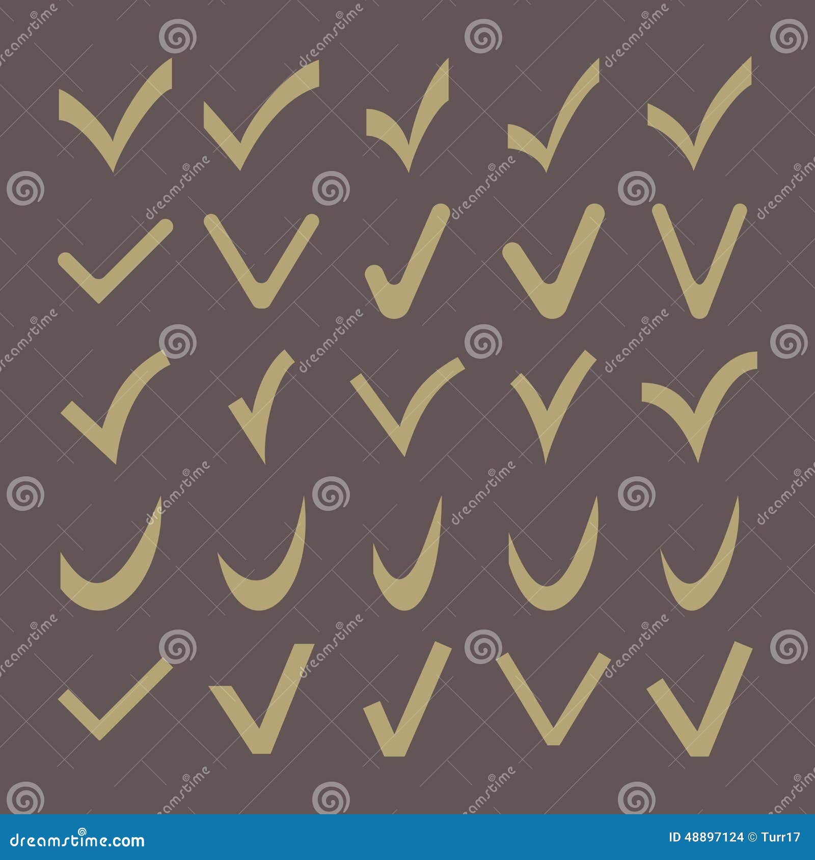 Set of 25 Different Check Marks Stock Illustration - Illustration of ...