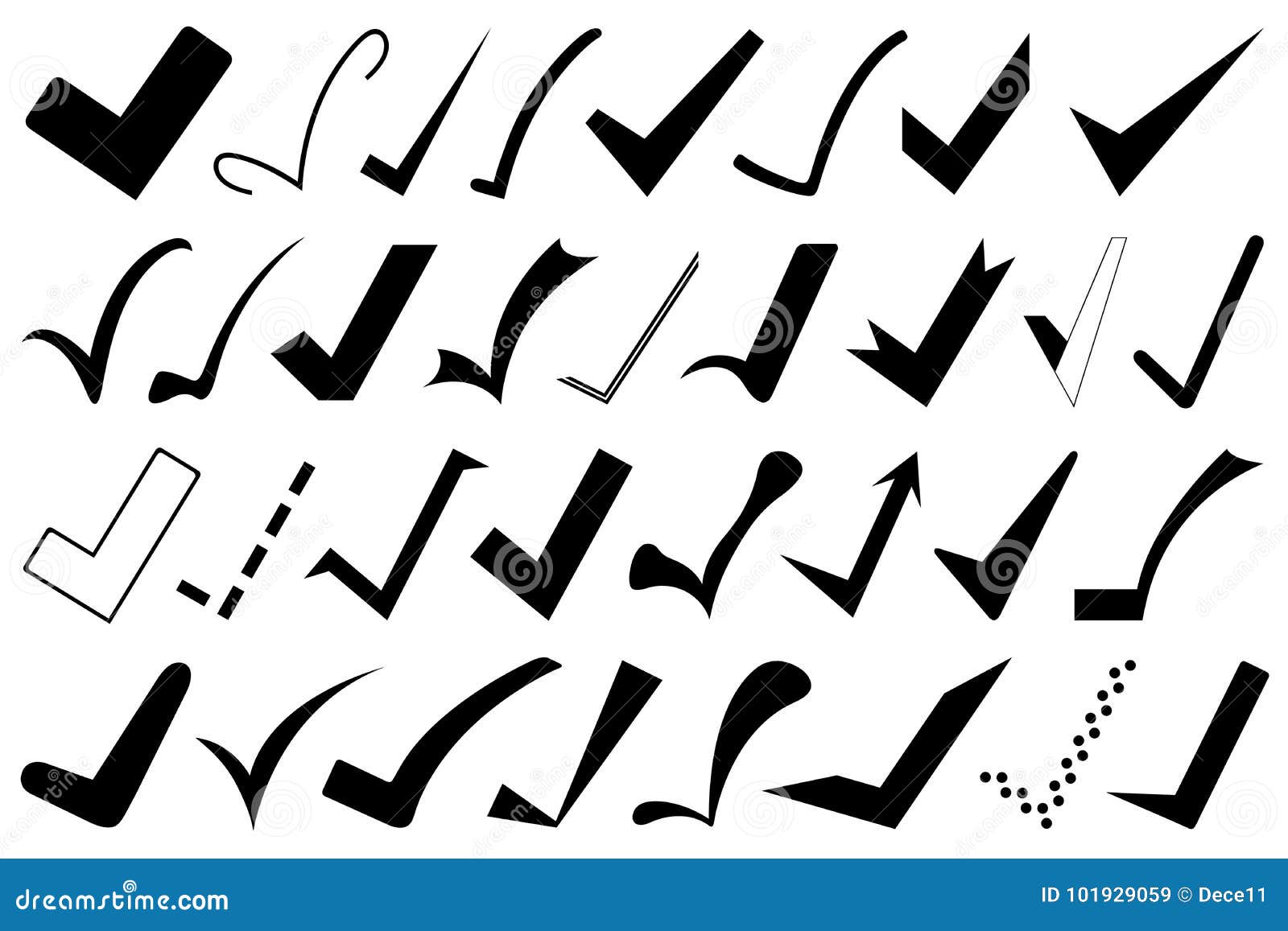 Set of Different Check Marks Stock Vector - Illustration of approve ... Set of Different Check Marks Stock Vector - Illustration of approve ...