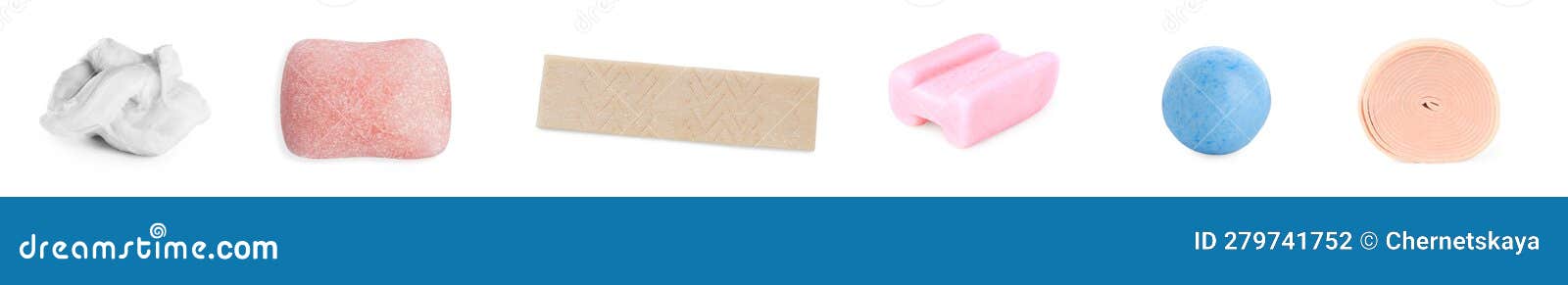 Set of Different Chewing Gums on White Background Stock Photo - Image ...