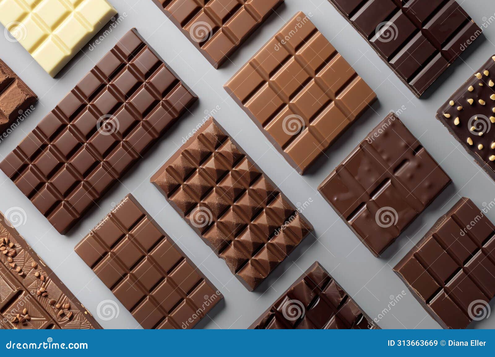 Set of Different Chocolate Bars Stock Illustration - Illustration of ...