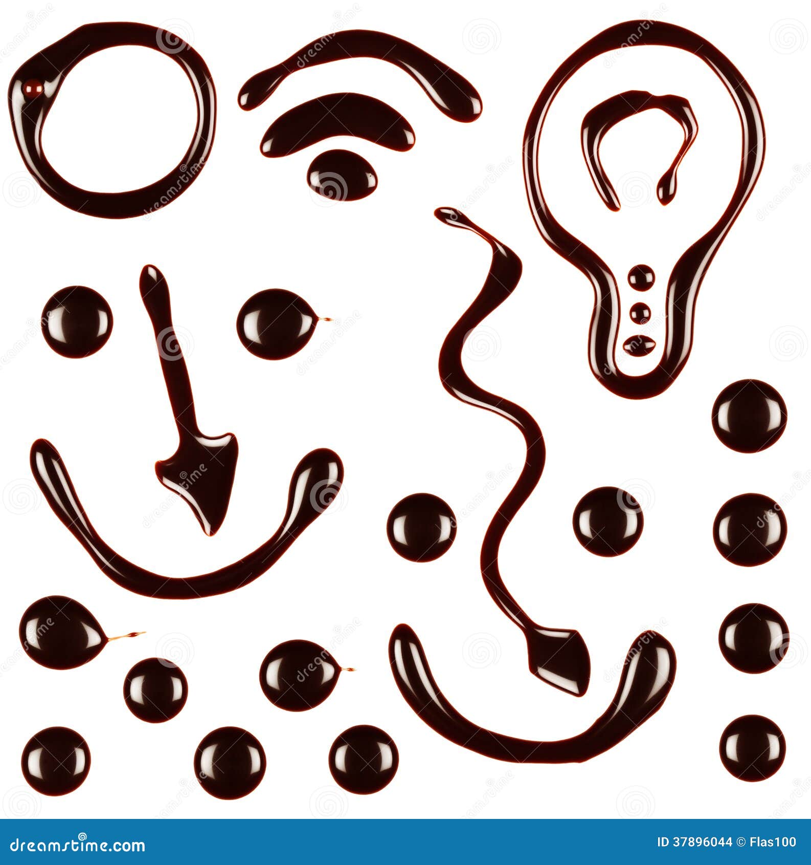Set of Different Chocolate Syrup Symbols Stock Photo - Image of brown ...